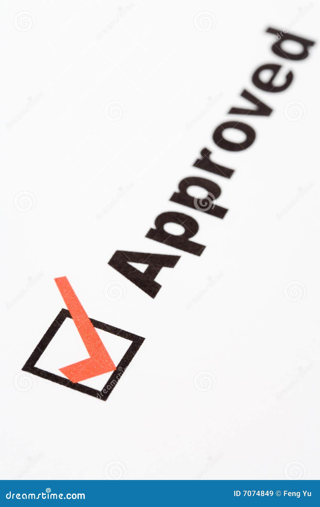 Aprobado imagen de archivo. Imagen de texto, rojo, aprobado - 7074849