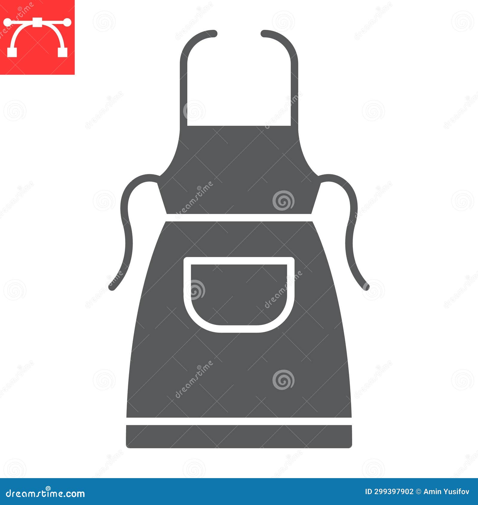 Apron glyph icon stock illustration. Illustration of protective - 299397902