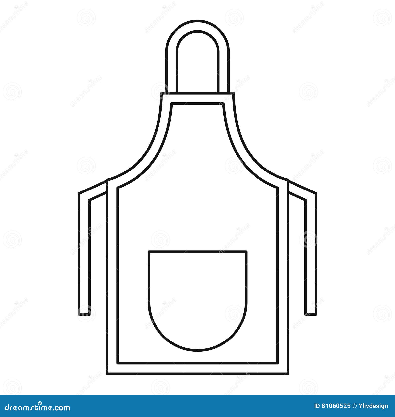 Apron icon, outline style stock vector. Illustration of female - 81060525