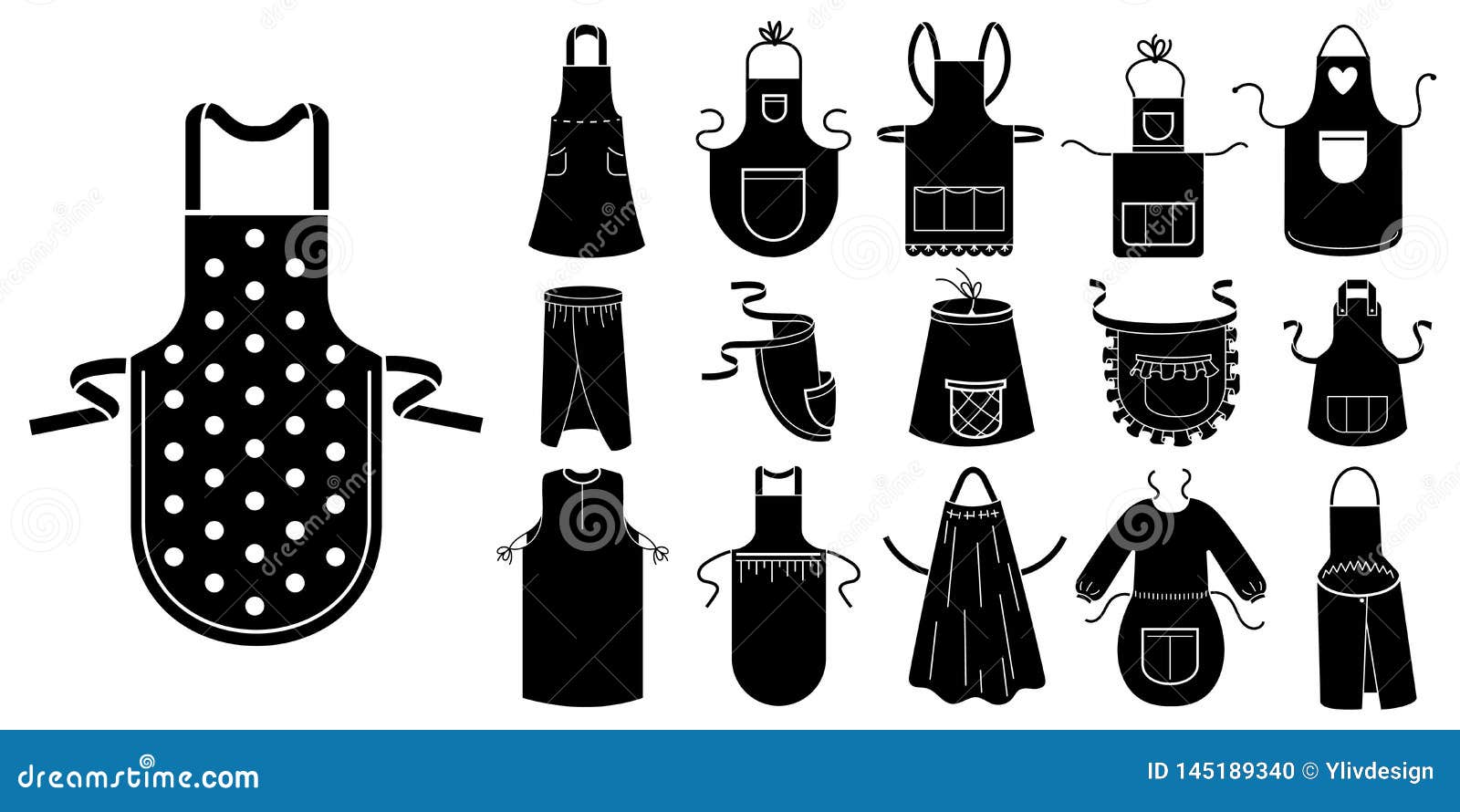 Apron Icons Set, Simple Style Stock Vector - Illustration of kitchen ...