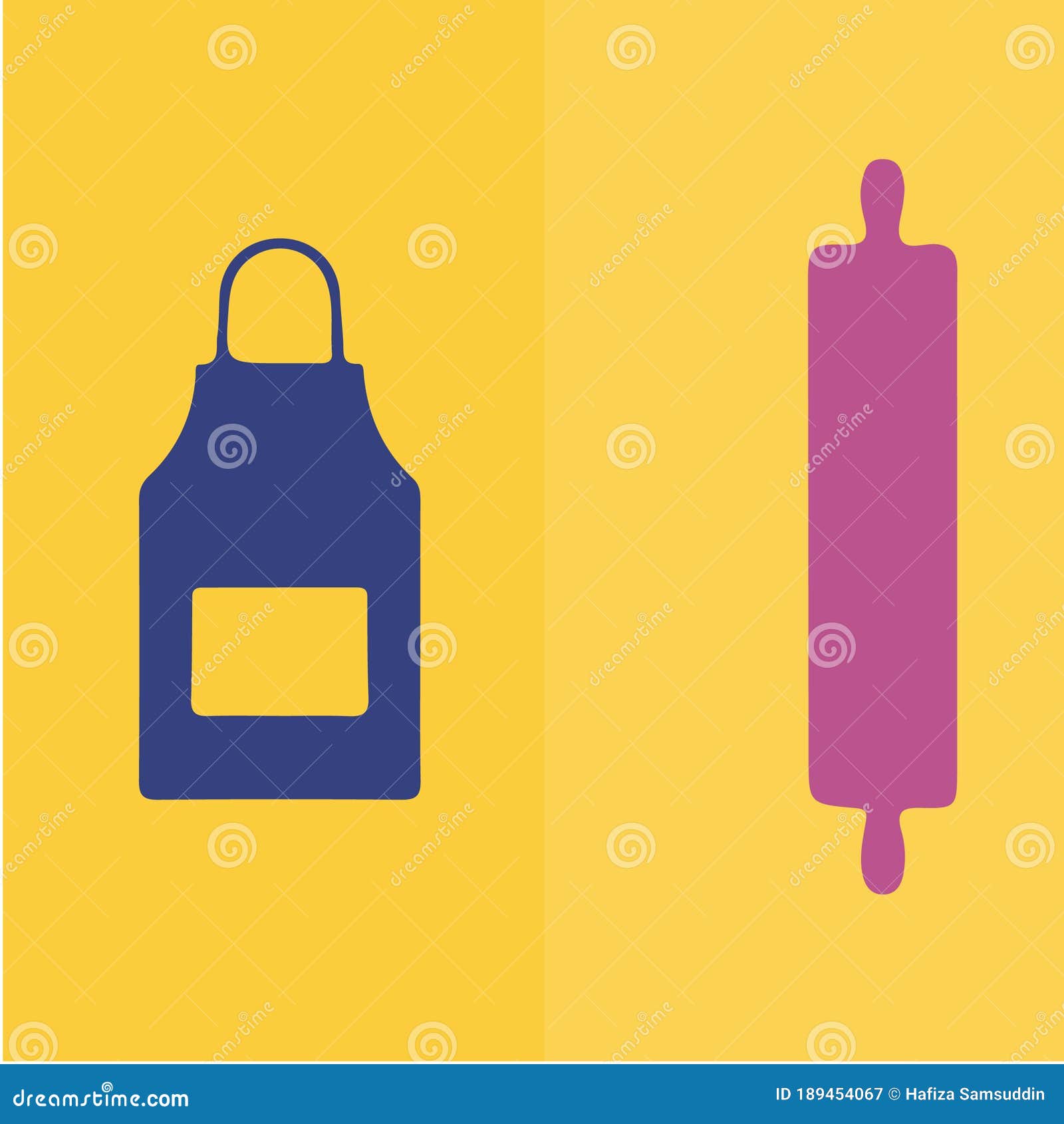 Apron and Rolling Pin. Vector Illustration Decorative Design Stock ...
