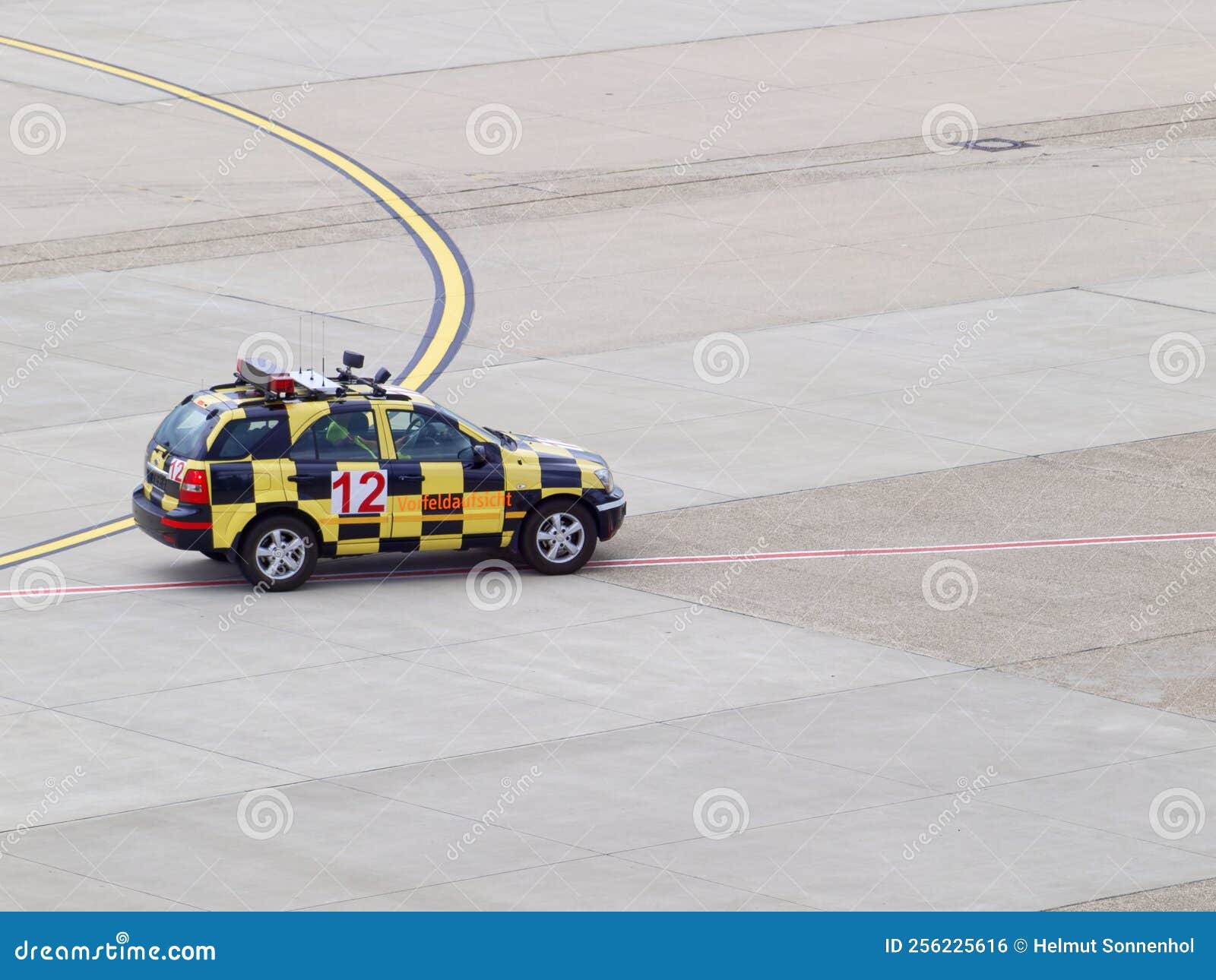 Marshaller in a Car on the Airport Apron Editorial Photo - Image of ...