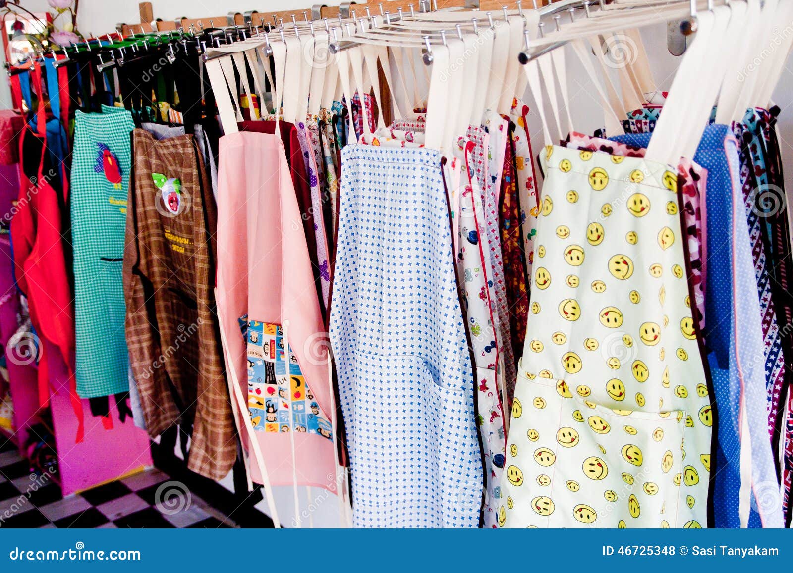 Aprons in clothes line stock photo. Image of pattern - 46725348