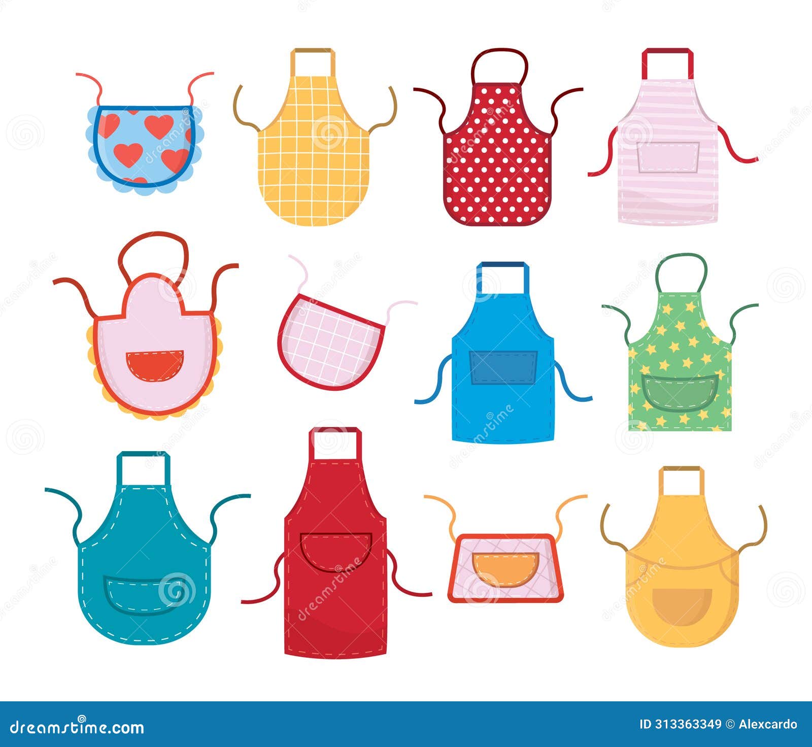 Aprons Kitchen Set. Domestic Kitchenware Fashion, Minimalistic Simple ...