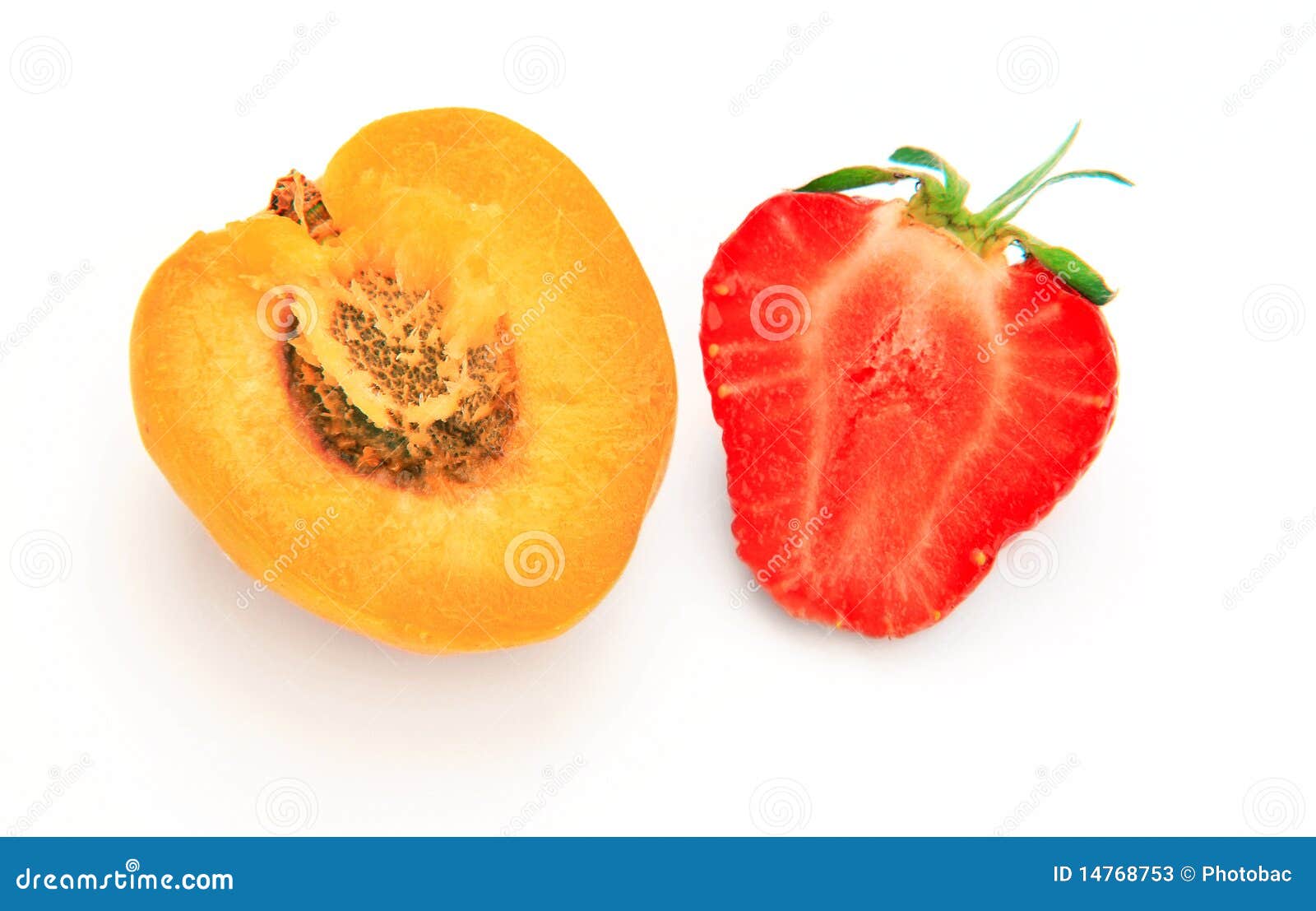 Aprricot and Strawberry Cut Open Stock Image - Image of berry, healthy ...