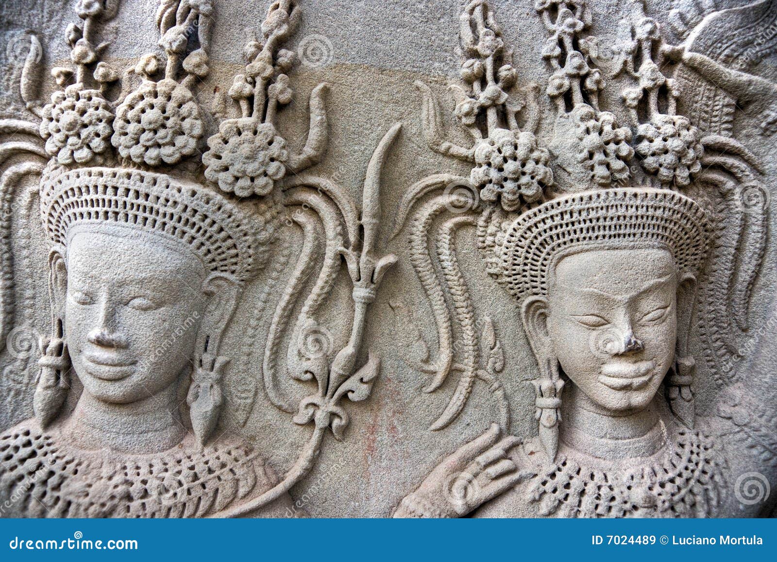 Apsara, Angkor Wat. Cambodia. Stock Image - Image of faces, buddha: 7024489