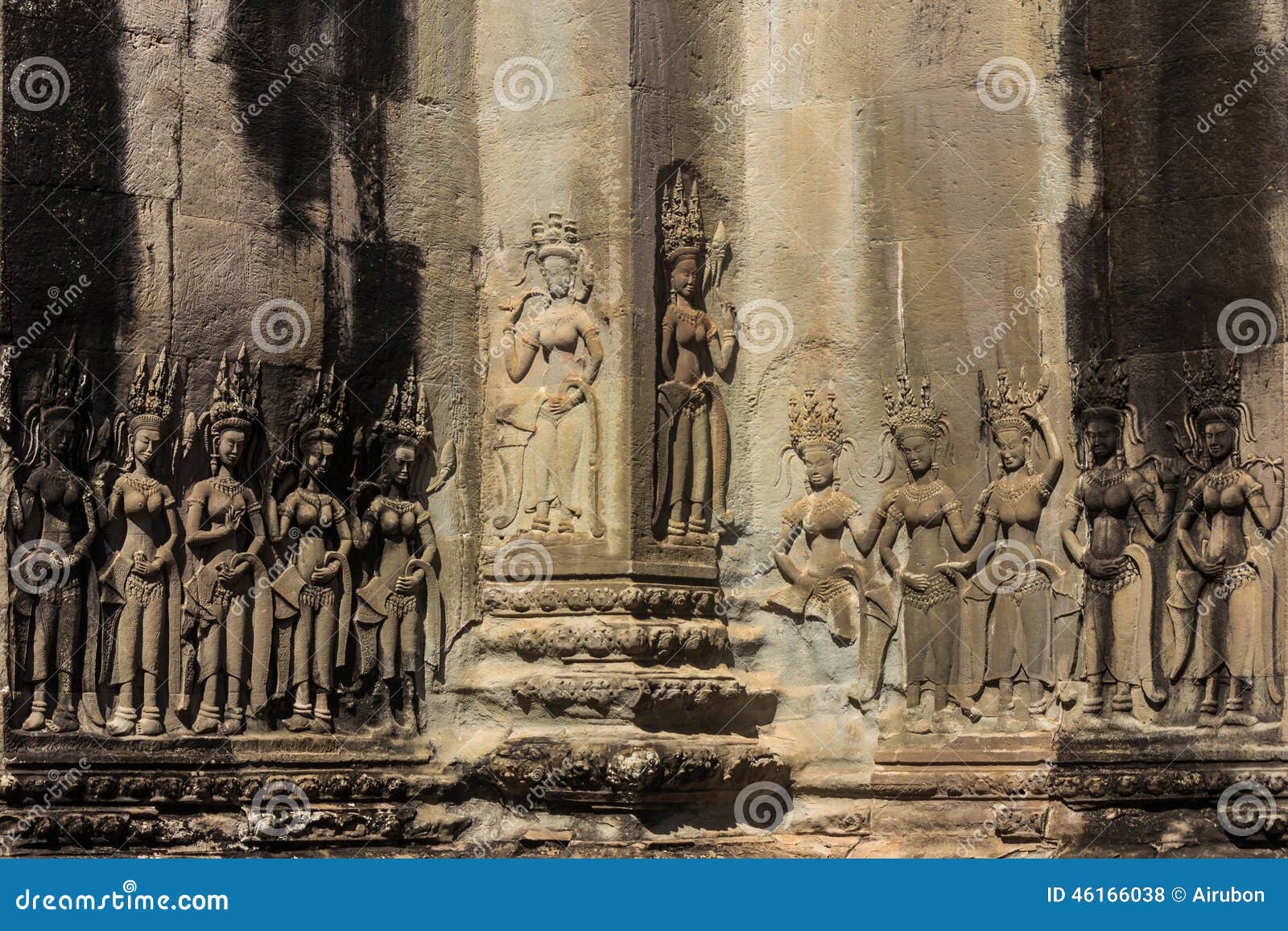 Apsara Carved On The Temple Wall In Angkor Wat Stock Photography ...