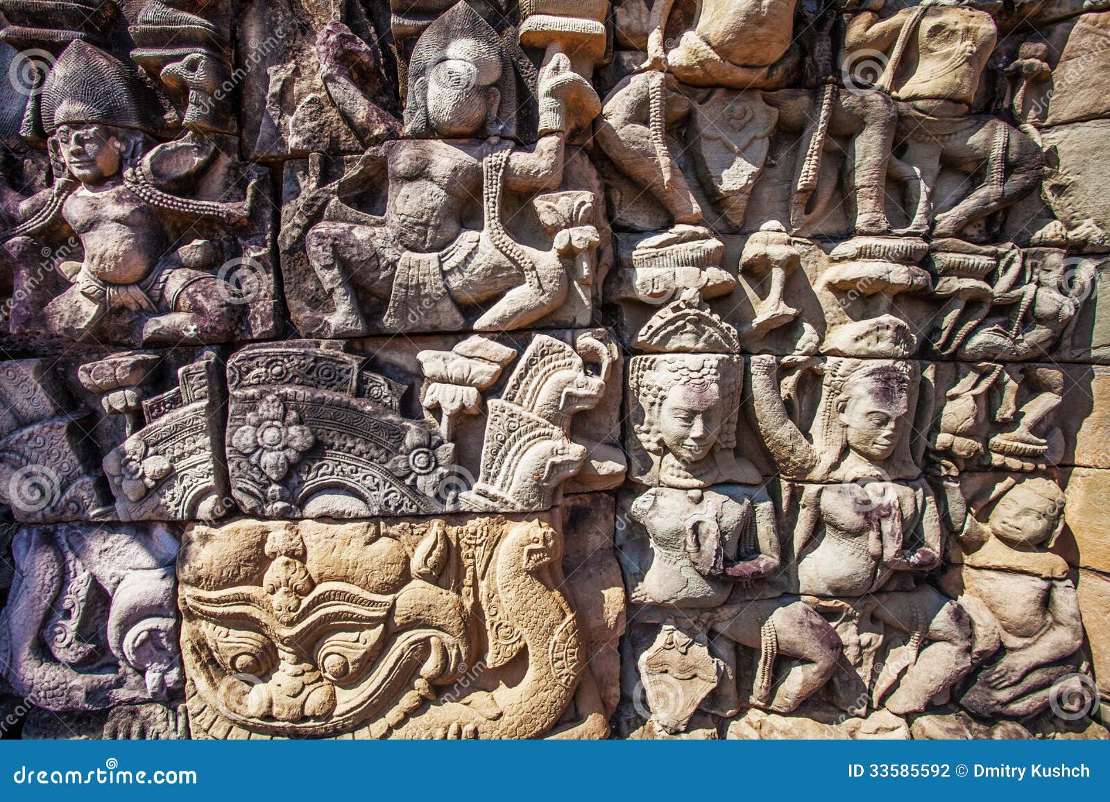 Apsara on the Wall of Angkor Wat Stock Photo - Image of cambodian ...