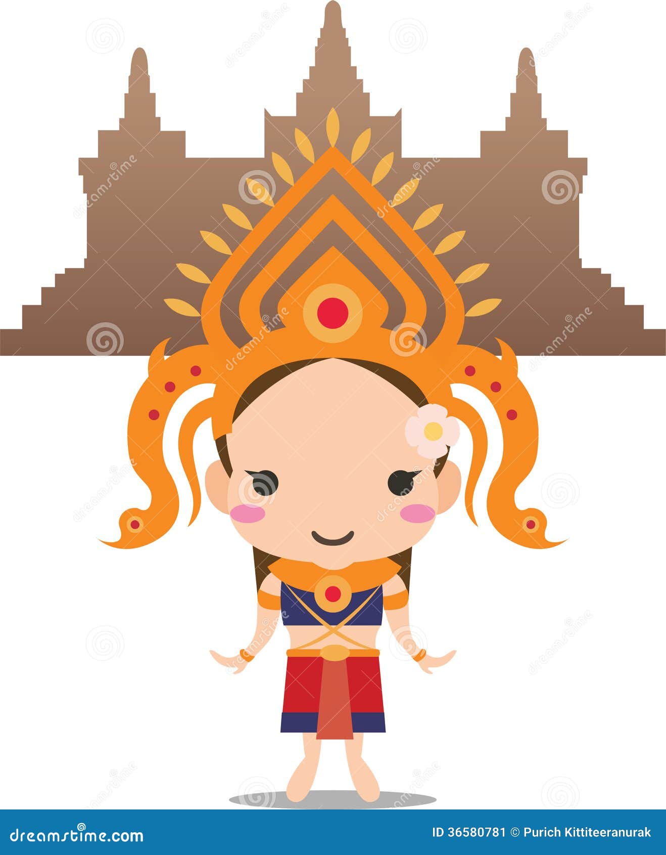 Apsaras stock vector. Illustration of apsaras, cambodia - 36580781