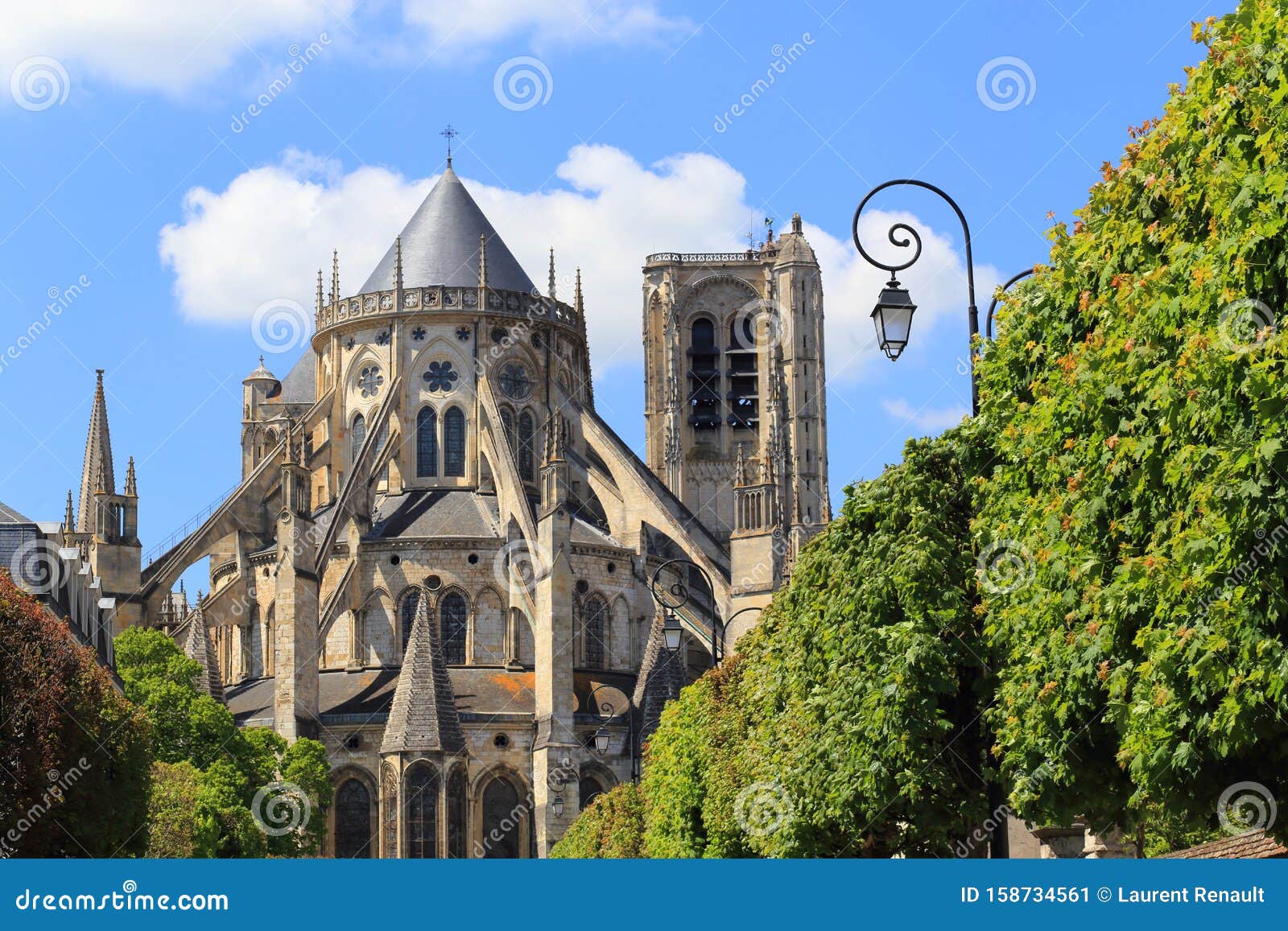 Apse of the Cathedral Saint-Etienne of Bourges in the Spring Stock ...