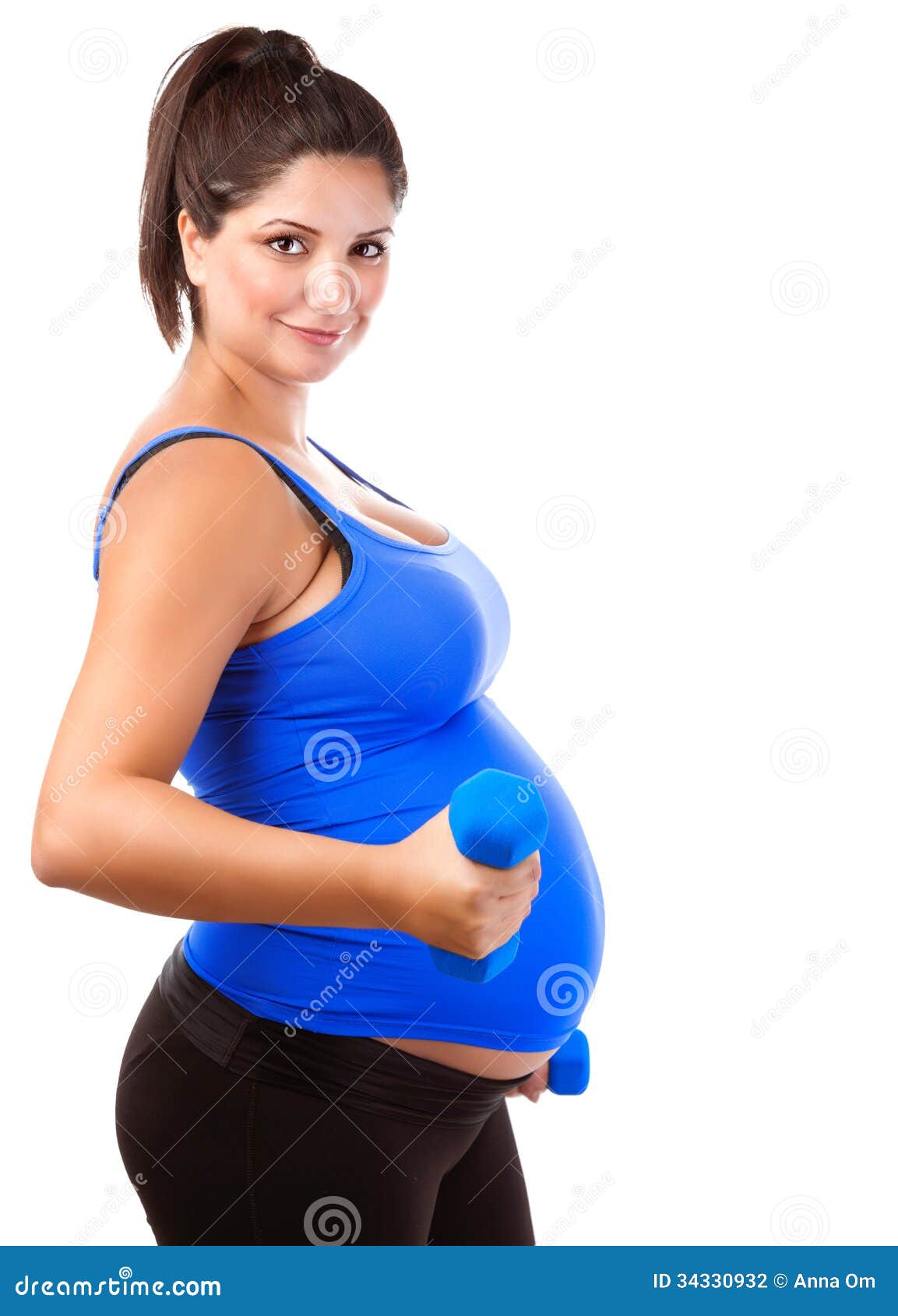 Aptitud Para La Mujer Expectante Foto de archivo - Imagen de retrato ...