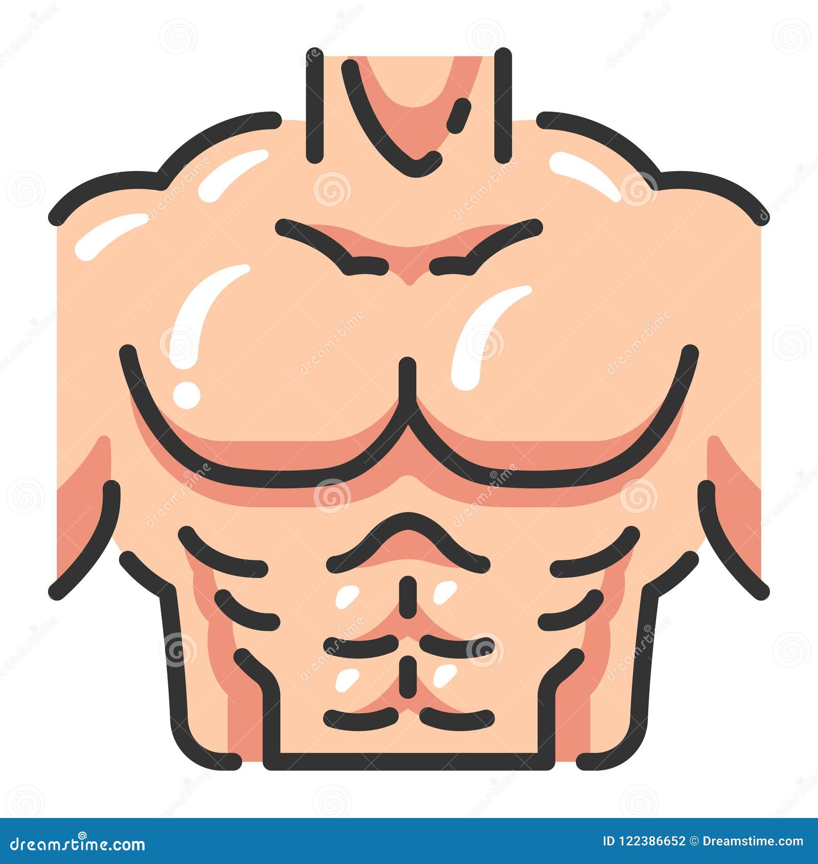 Aptitud Y Músculo Sano Del Pecho Ilustración del Vector - Ilustración ...