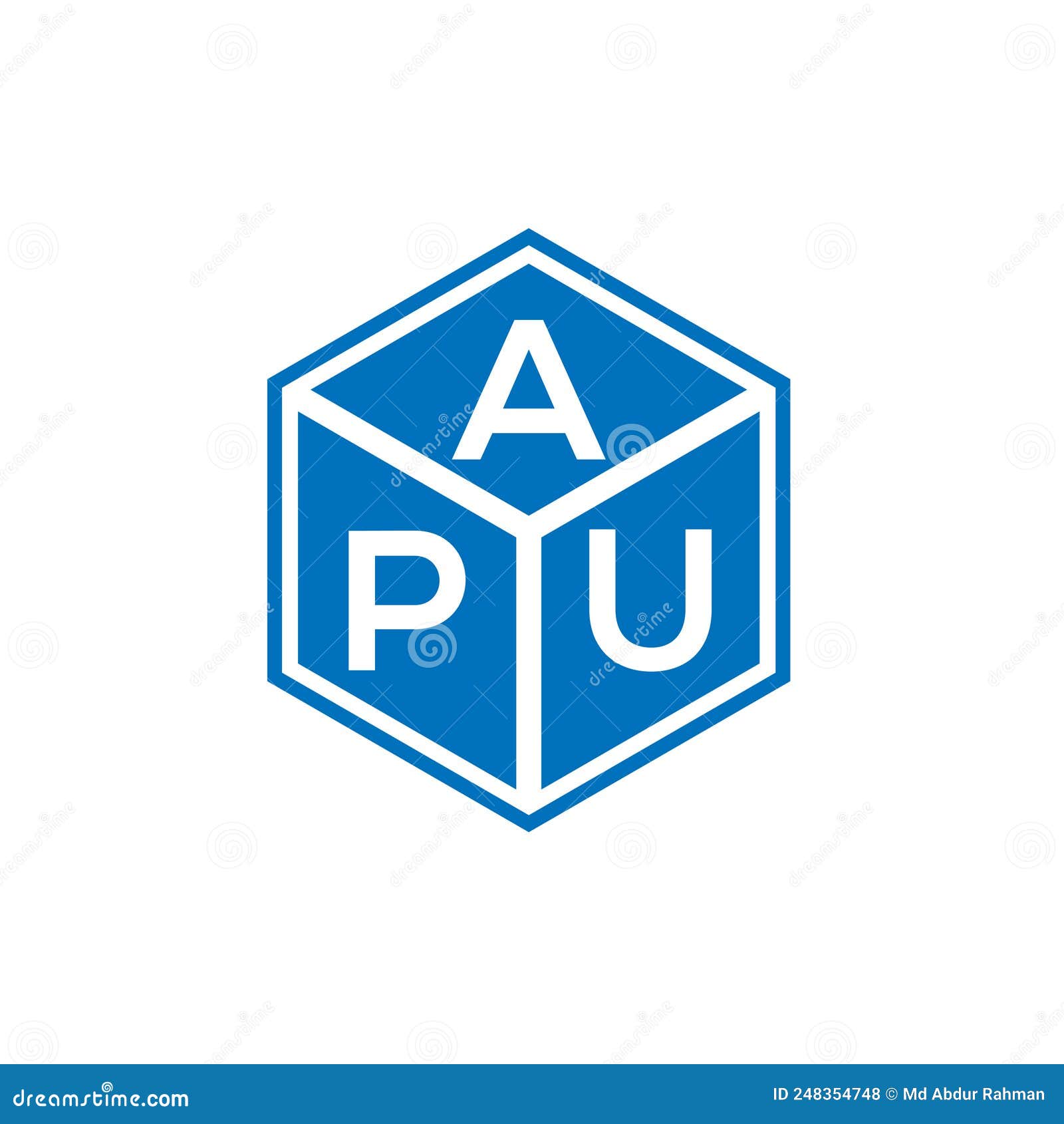 APU Letter Logo Design on Black Background. APU Creative Initials ...