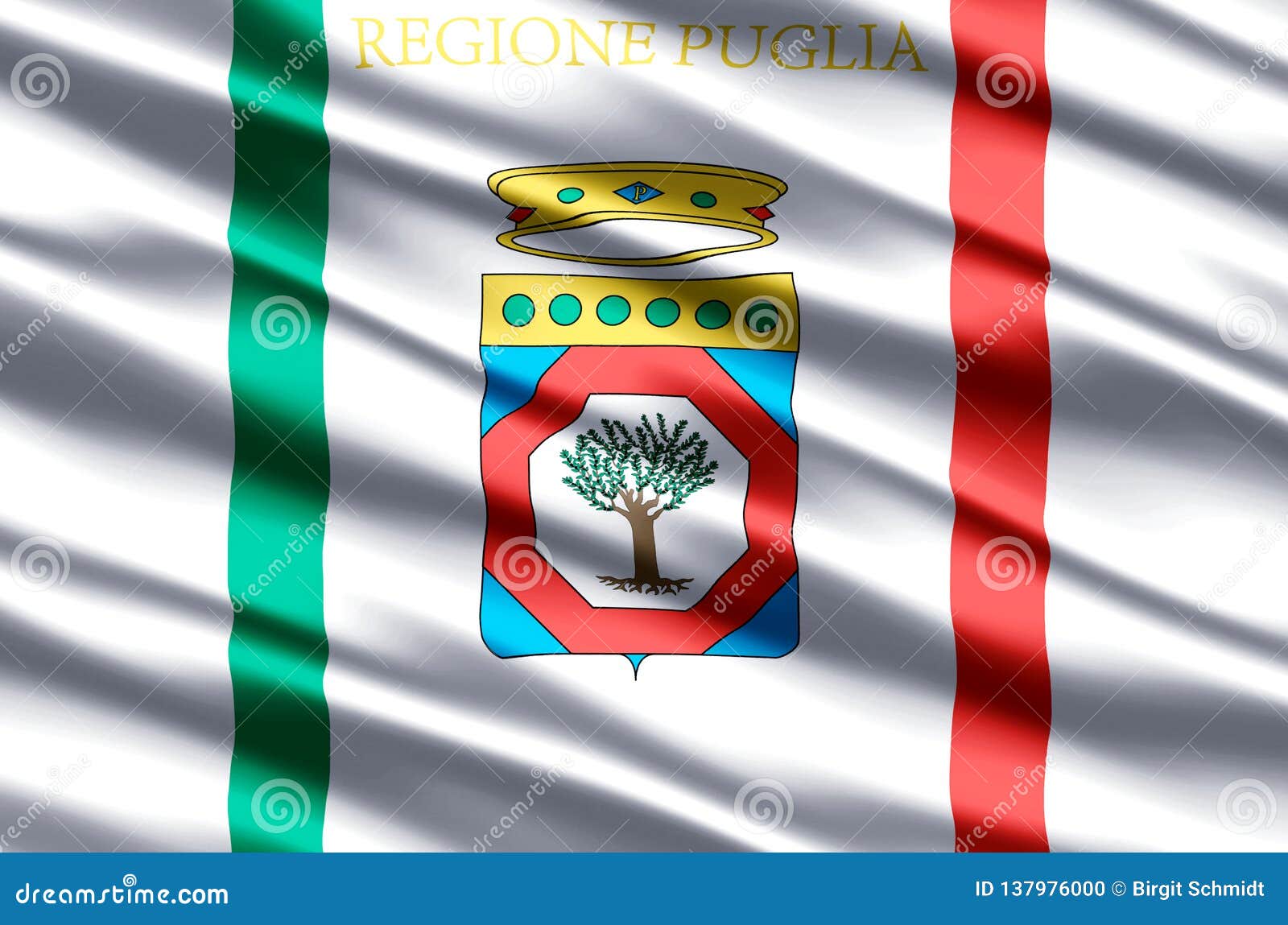 Apulia Realistic Flag Illustration. Stock Illustration - Illustration ...