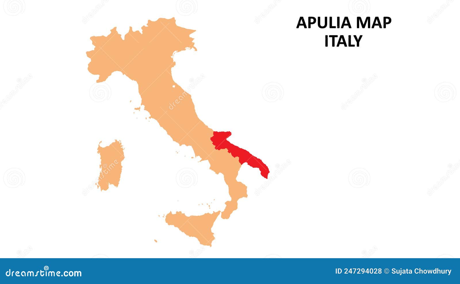Apulia Regions Map Highlighted On Italy Map Vector Illustration ...