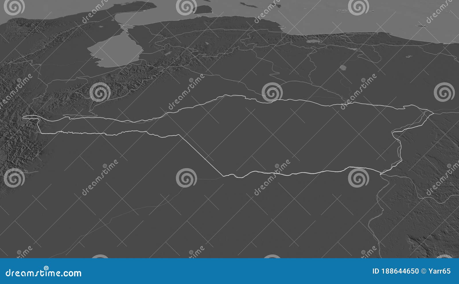 Apure, Venezuela - Outlined. Bilevel Stock Illustration - Illustration ...