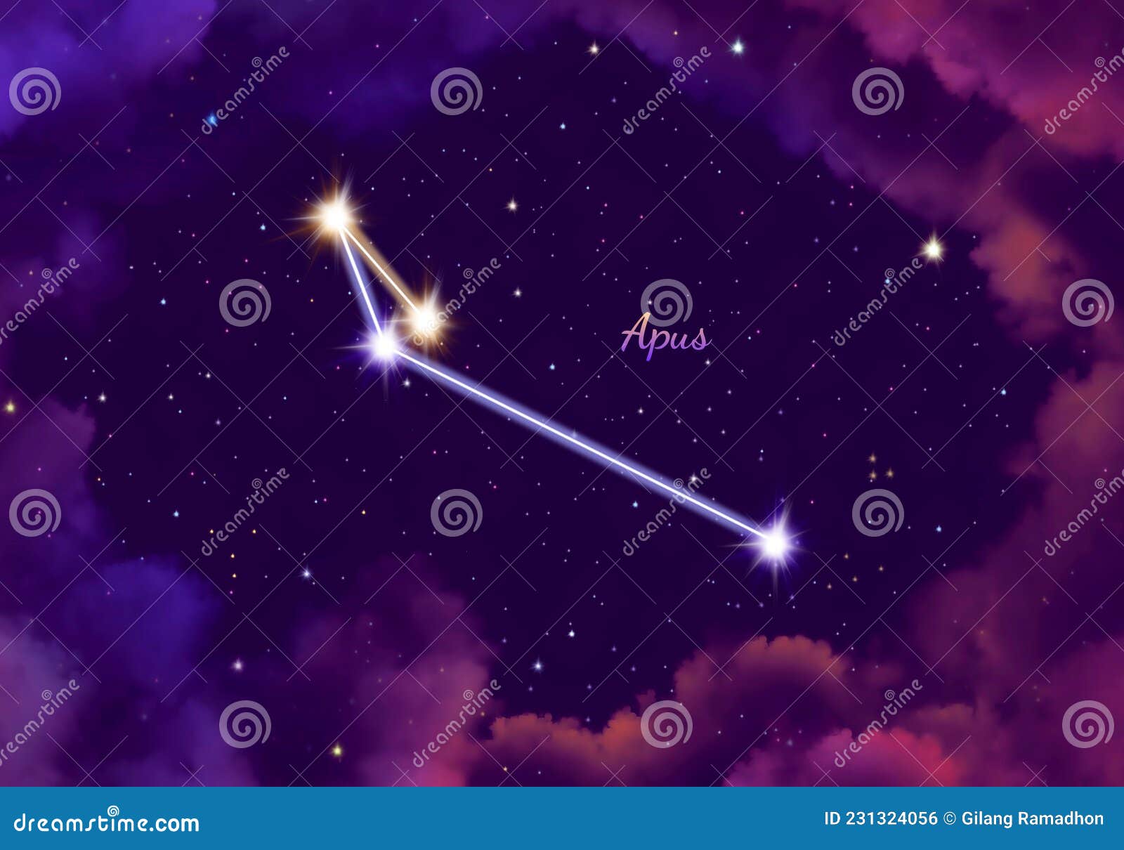 Illustration Image of the Constellation Apus Stock Illustration ...