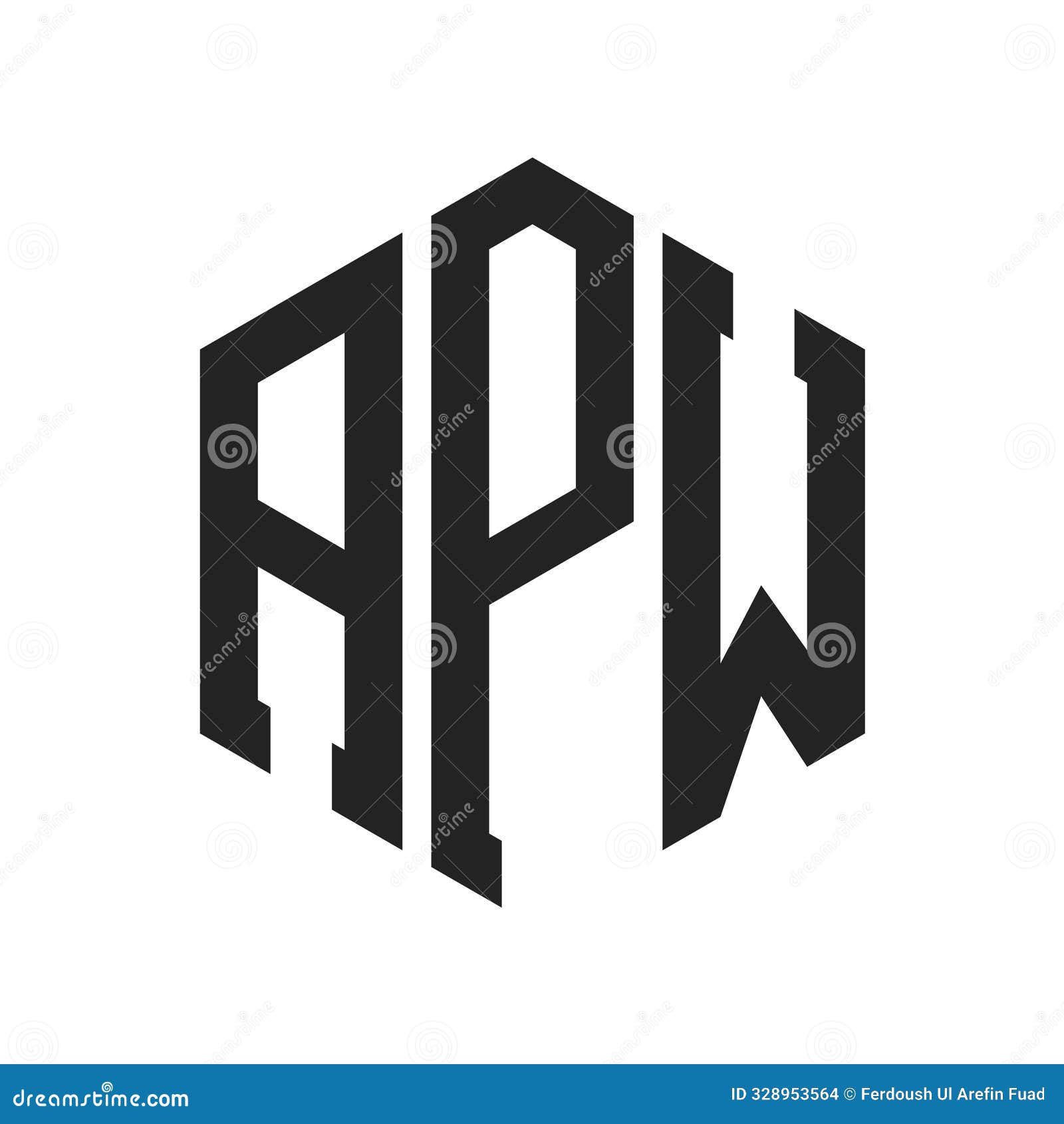 APW Logo Design. Initial Letter APW Monogram Logo Using Hexagon Shape ...