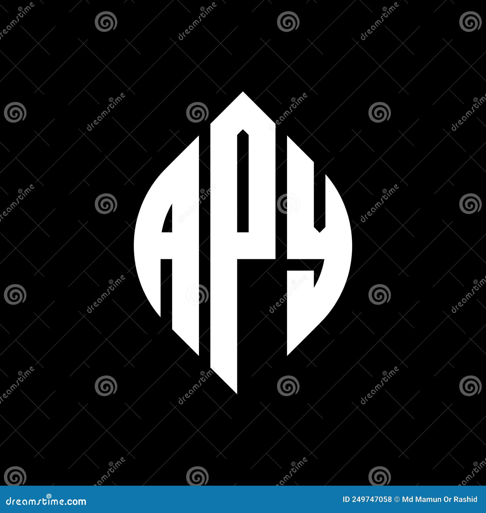 APY Circle Letter Logo Design with Circle and Ellipse Shape. APY ...