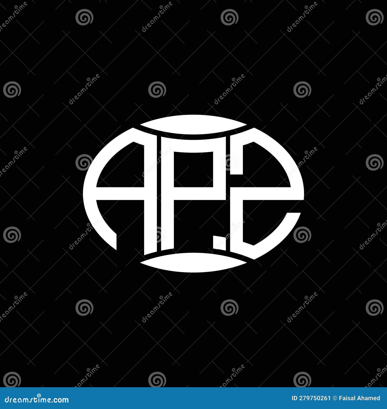 APZ Abstract Monogram Circle Logo Design on Black Background. APZ ...