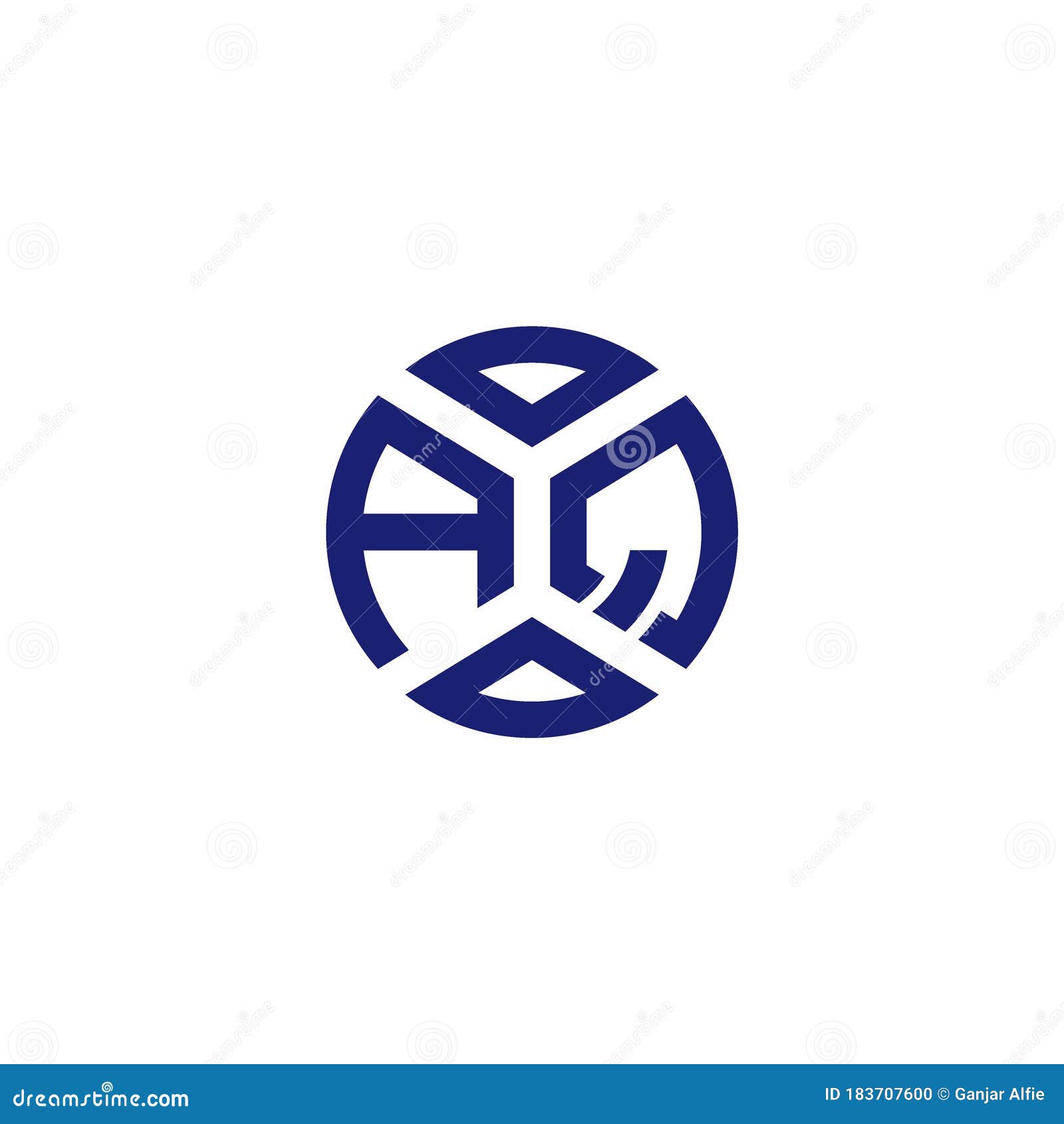 AQ Monogram Logo with Abstract Shapes in Modern Style Stock Vector ...