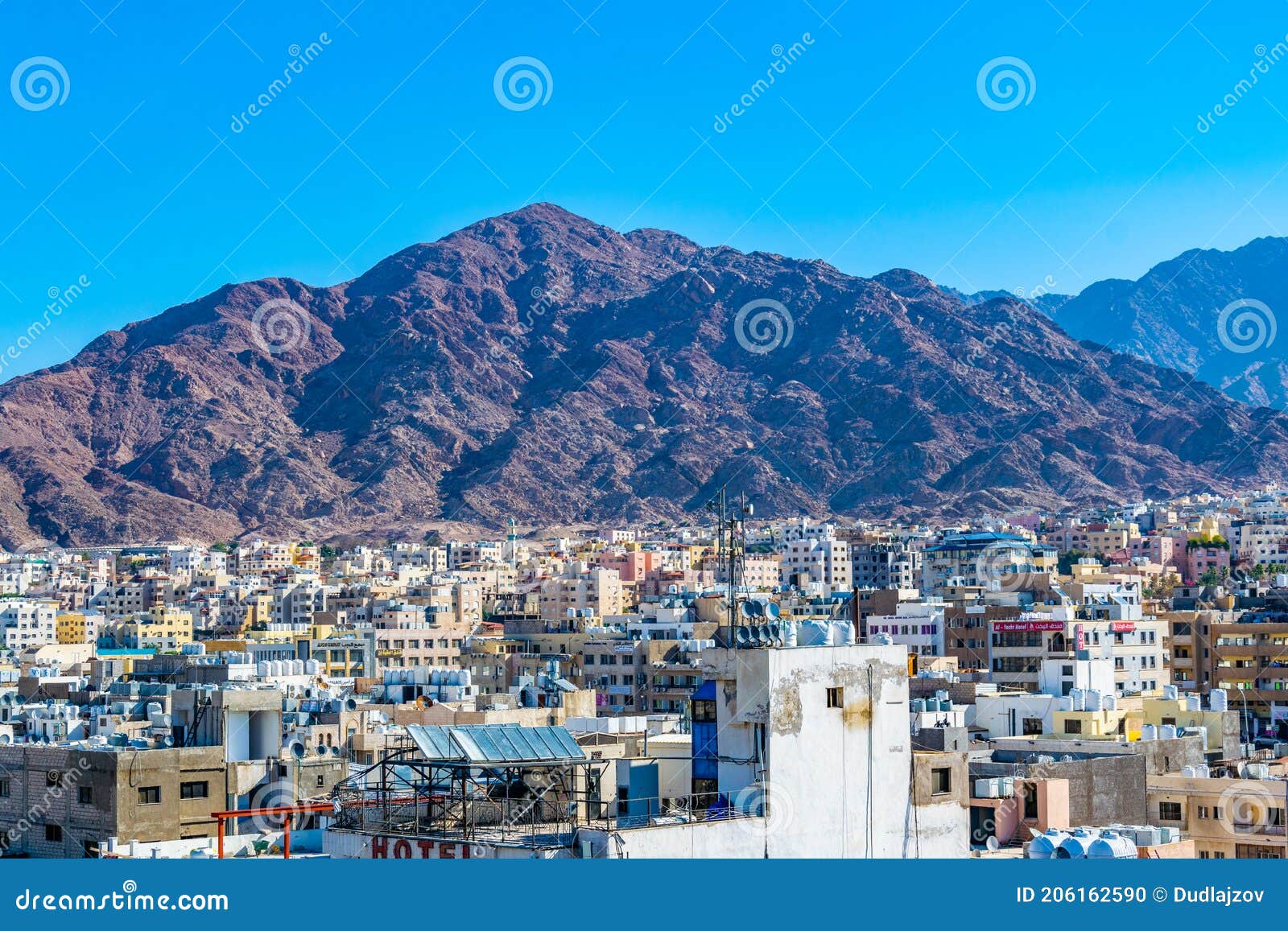 AQABA, JORDAN, DECEMBER 31, 2018: Aerial View of Aqaba, Jordan ...
