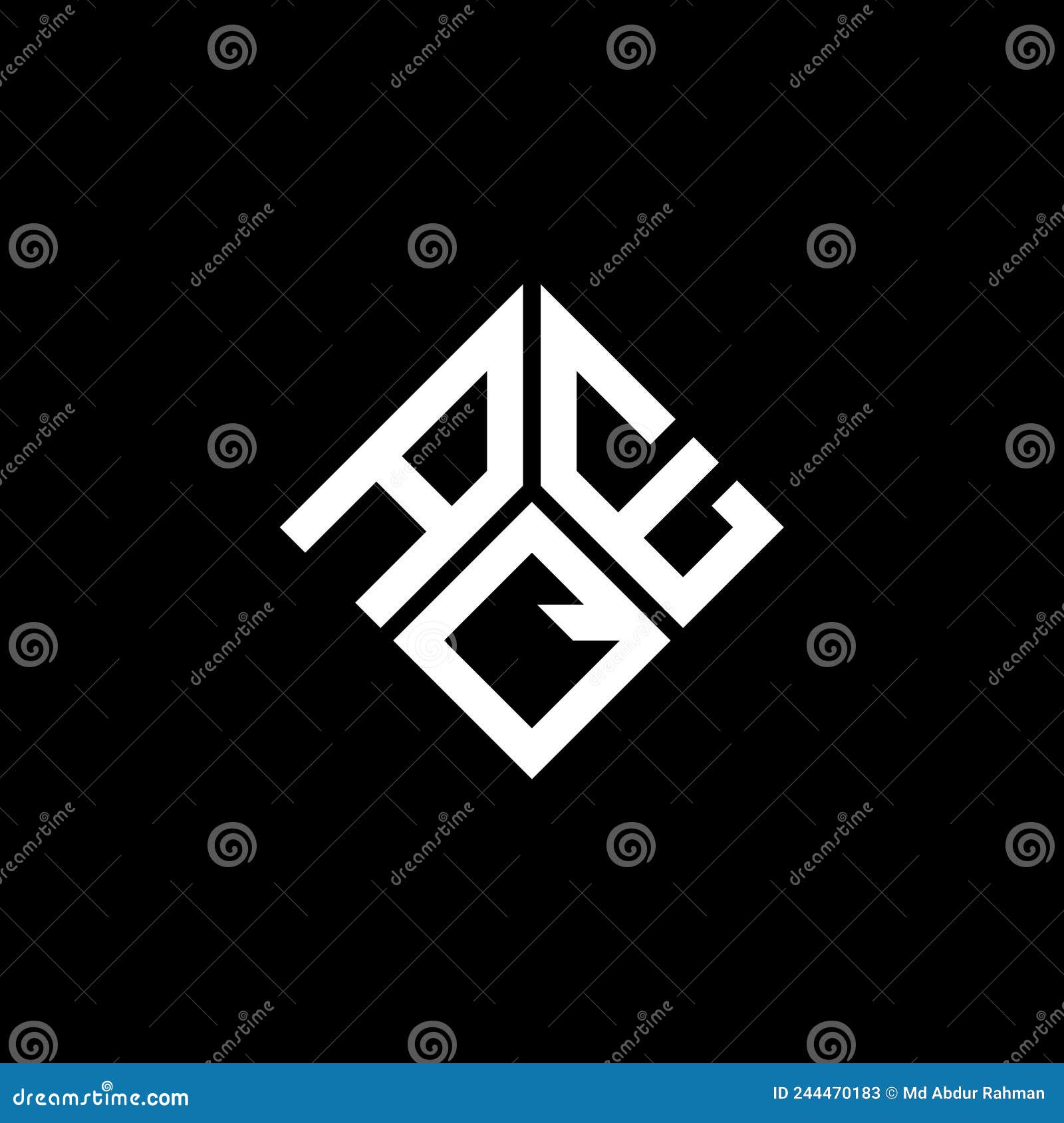 AQE Letter Logo Design on Black Background. AQE Creative Initials ...