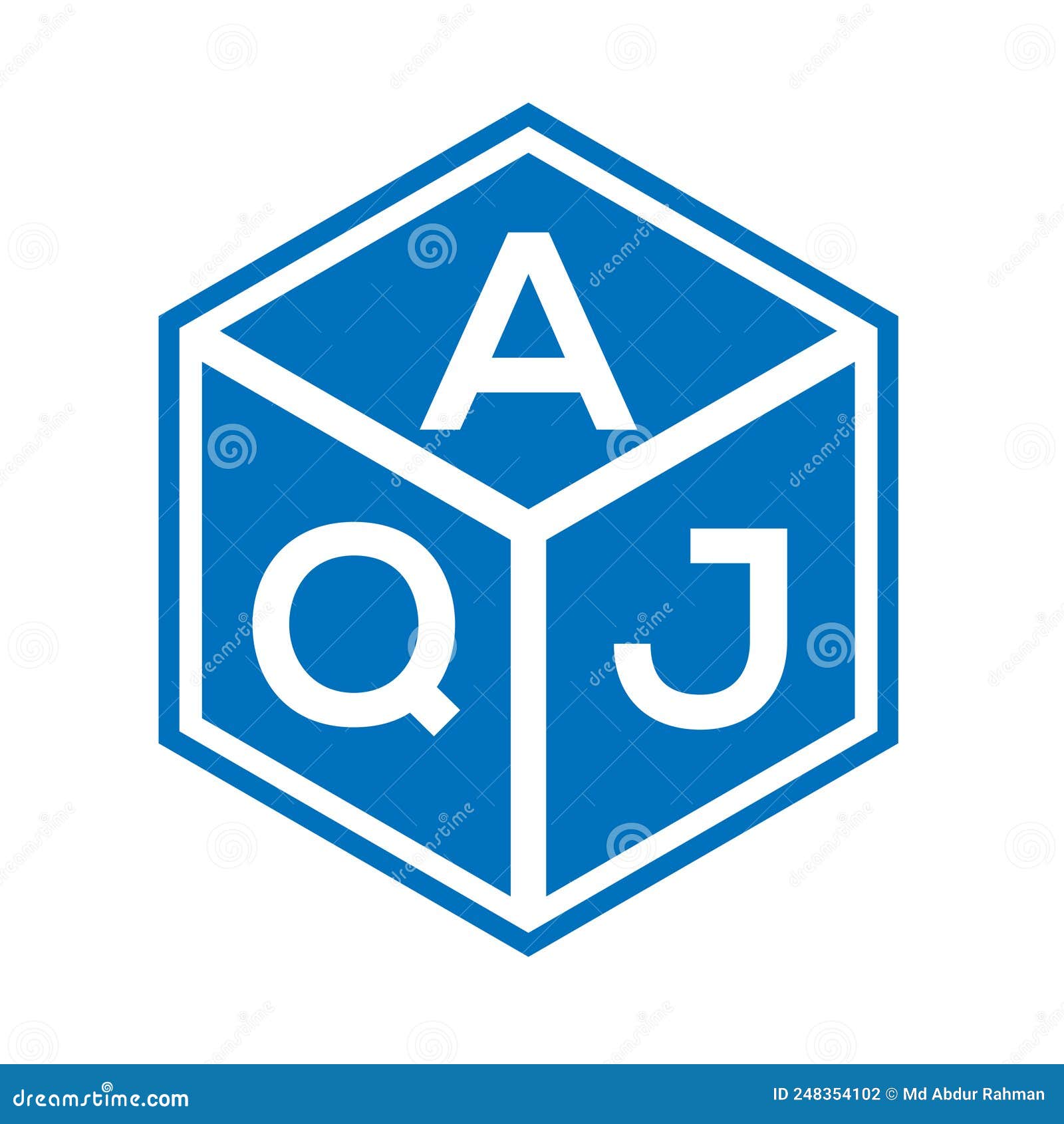 AQJ Letter Logo Design on Black Background. AQJ Creative Initials ...