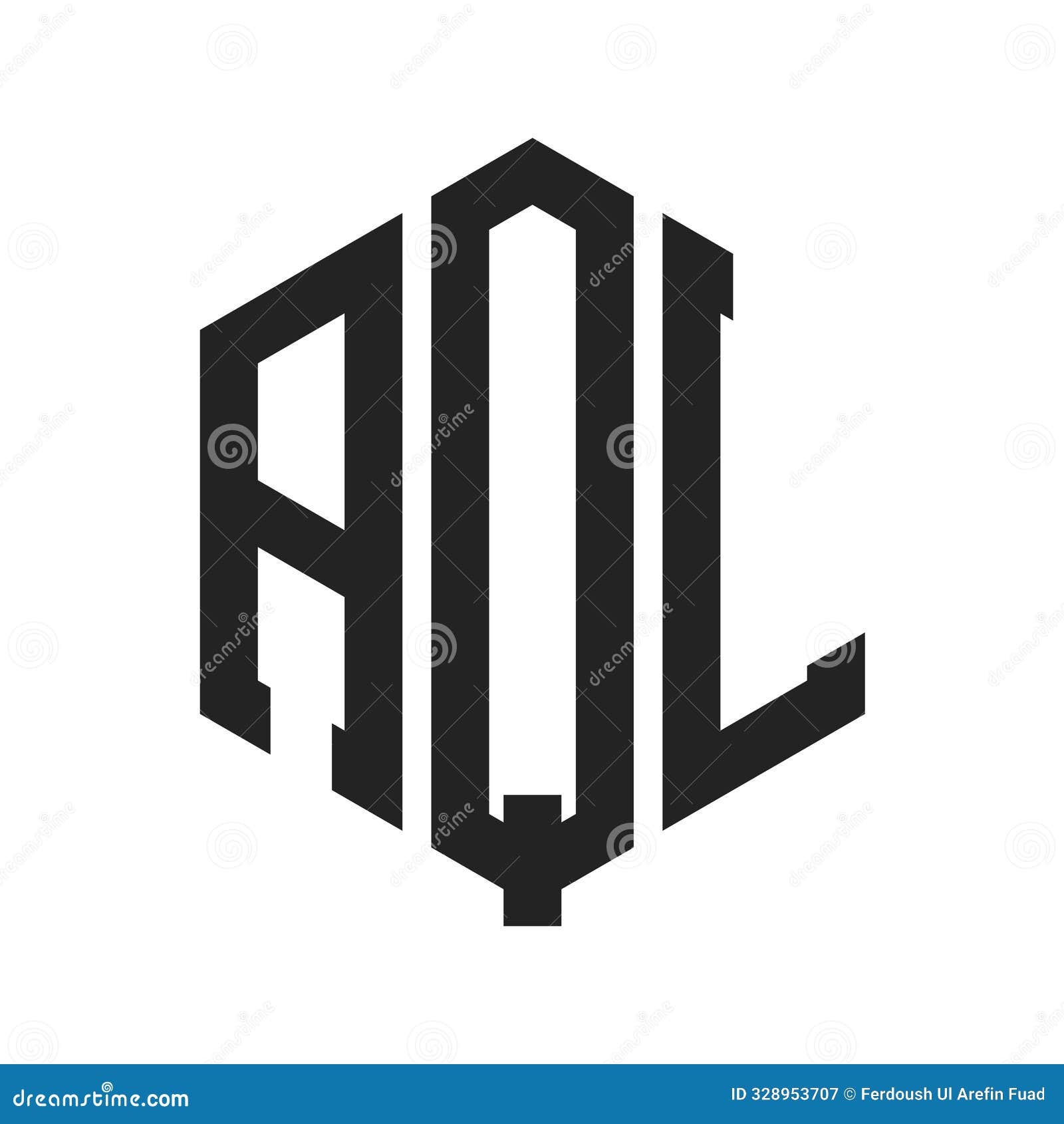 AQL Logo Design. Initial Letter AQL Monogram Logo Using Hexagon Shape ...