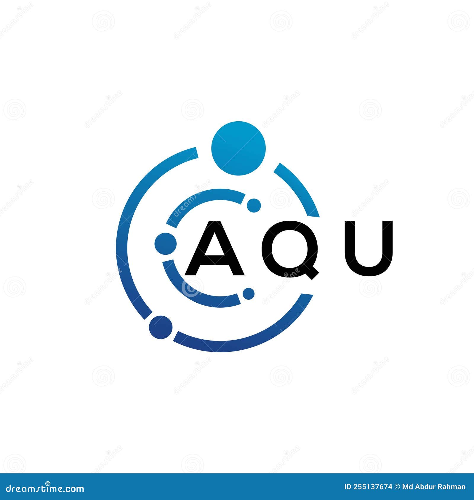 AQU Letter Logo Design on Black Background. AQU Creative Initials ...