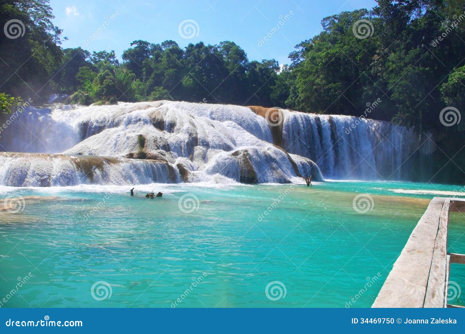 Aqua Azul-waterval, Chiapas, Mexico Stock Foto - Image of groen, schoon ...