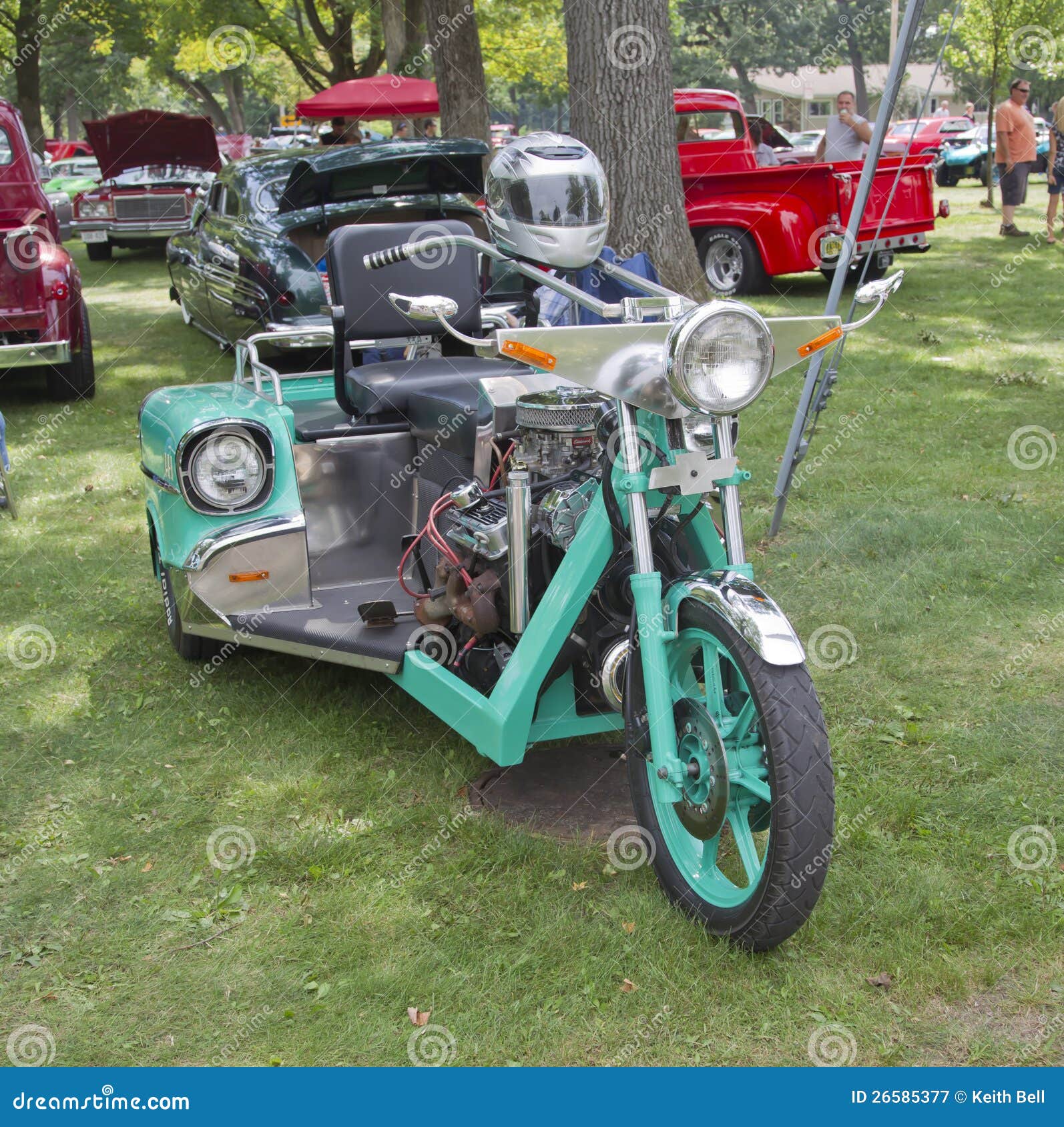 Aqua Blue Chevy Motorcycle Three Wheels Editorial Photography - Image ...