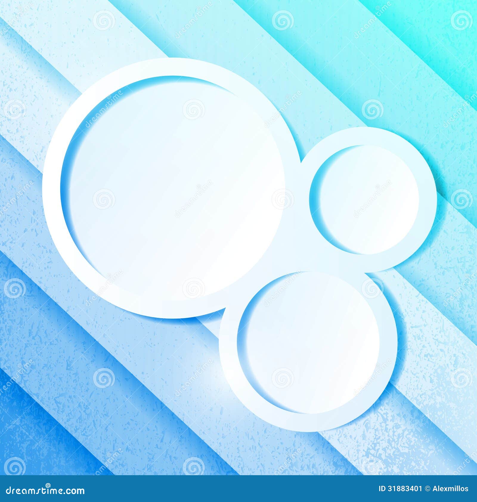 Aqua Blue Paper Lines and Circles Stock Illustration - Illustration of ...