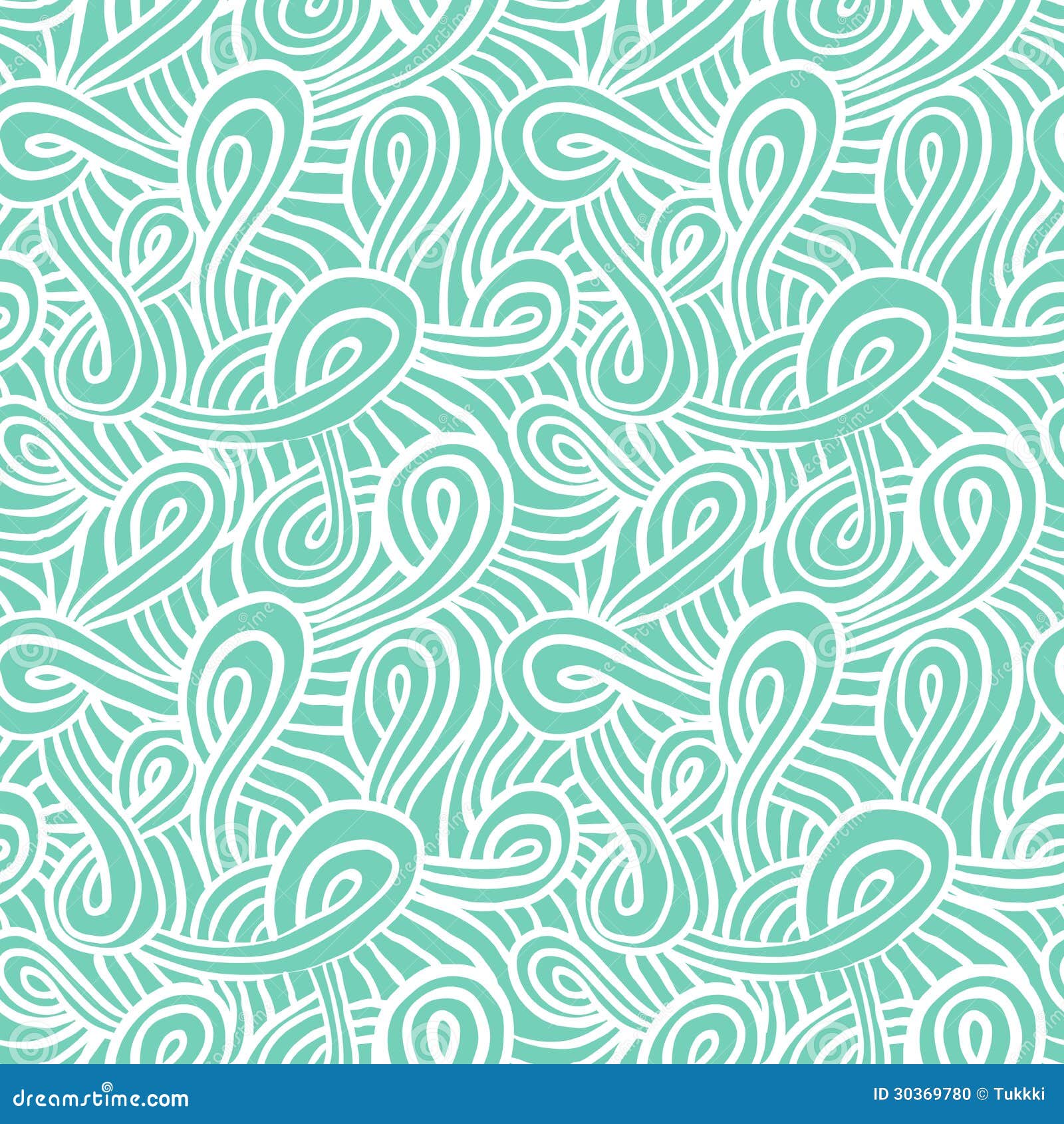 Aqua Blue Pattern with Loops Stock Vector - Illustration of decoration ...