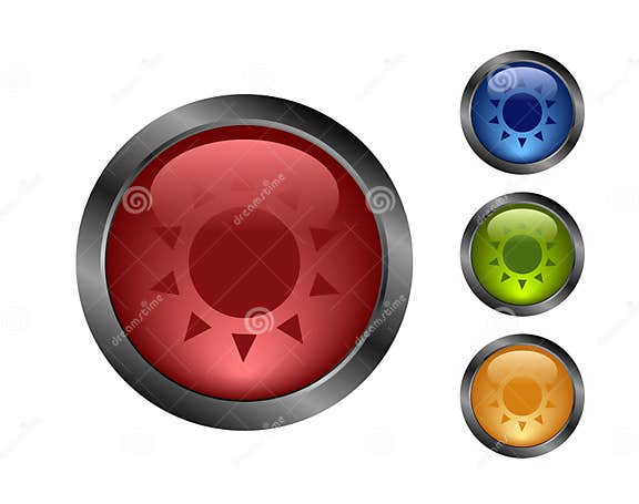 Aqua button-sun stock vector. Illustration of play, circle - 7255513
