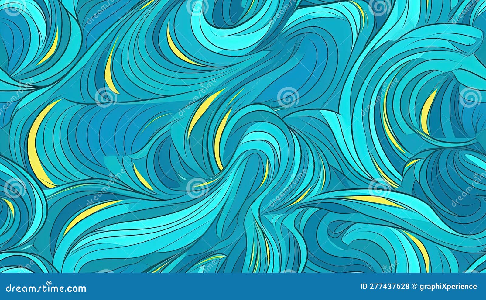 Aqua Color Fabric Pattern Design Stock Illustration - Illustration of ...