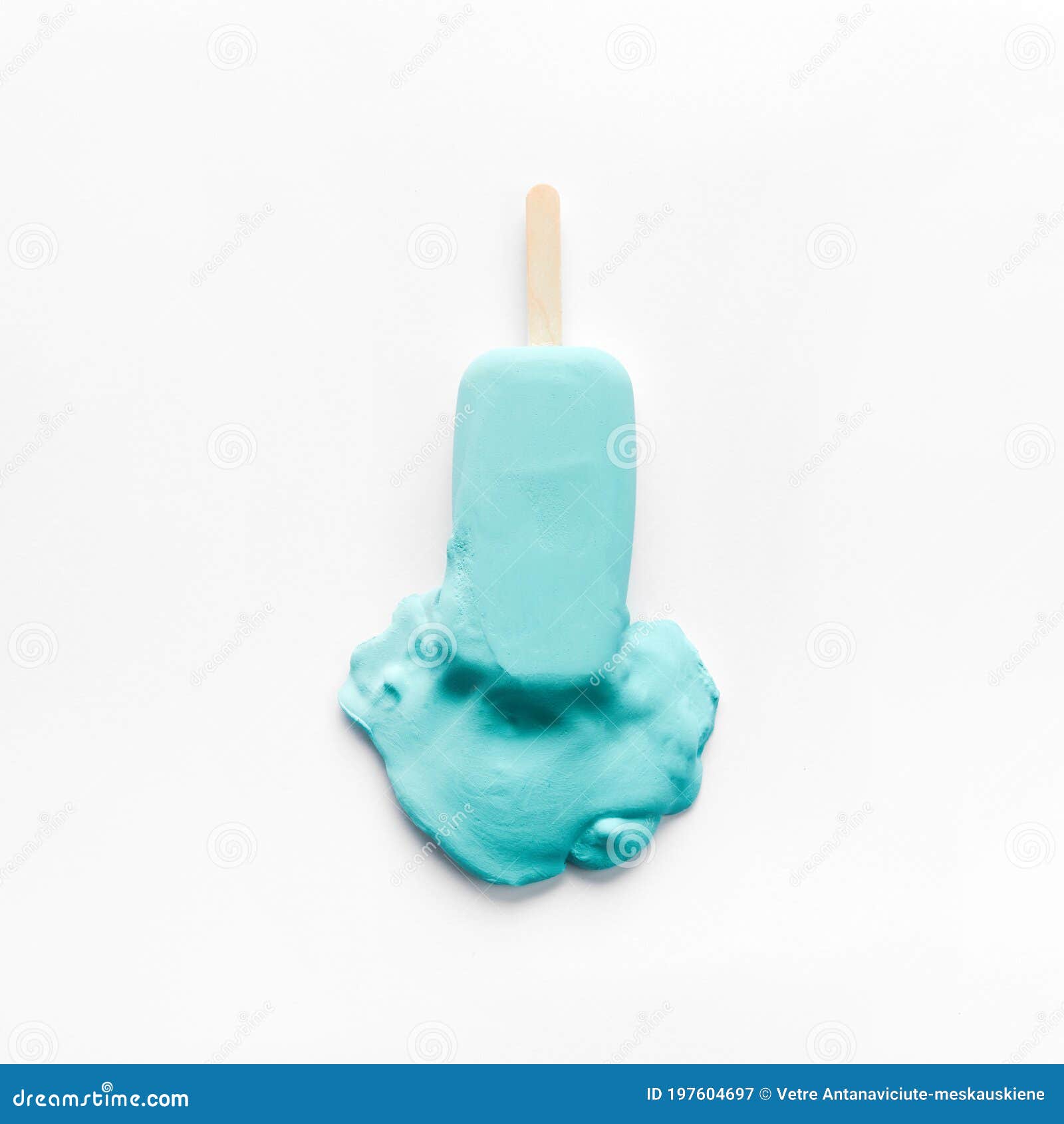 Aqua Color Melted Ice Cream. Minimal Concept Color of the Year. Stock ...