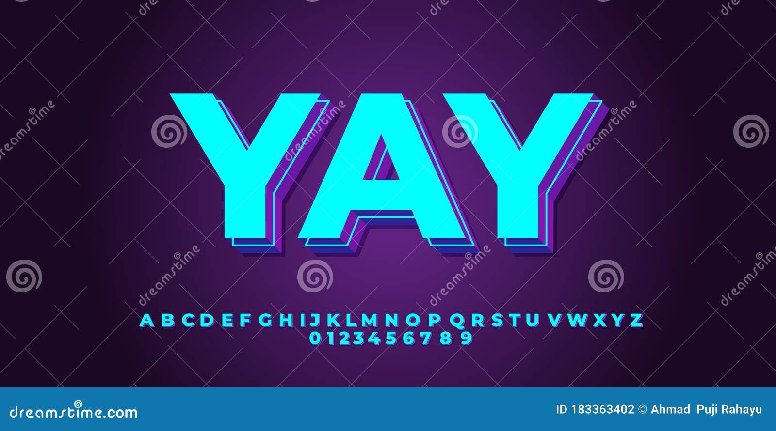 Aqua 3d Layer Font Style Design Templates Stock Vector - Illustration ...