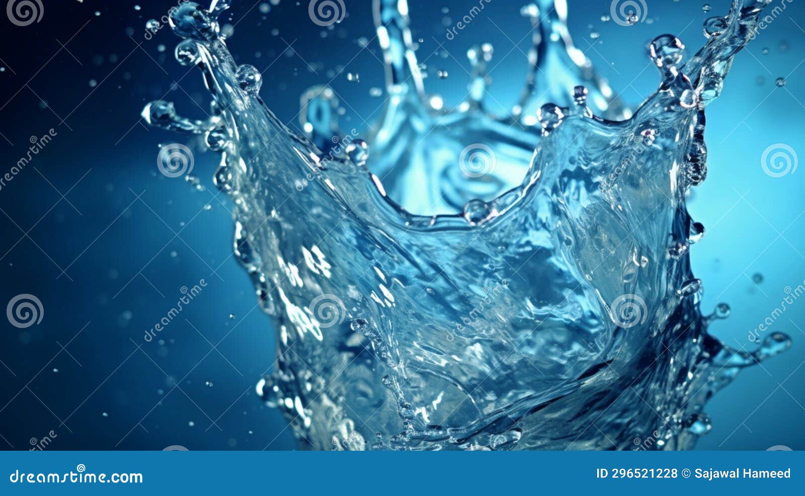 Aqua Eruption Water Drop Impact Stock Illustration - Illustration of ...