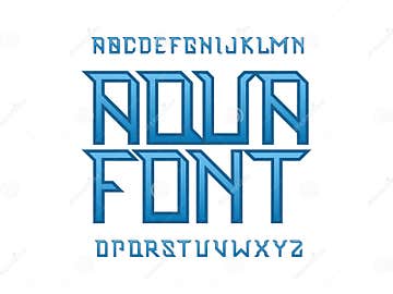 Aqua font. Vector alphabet stock vector. Illustration of design - 124235580