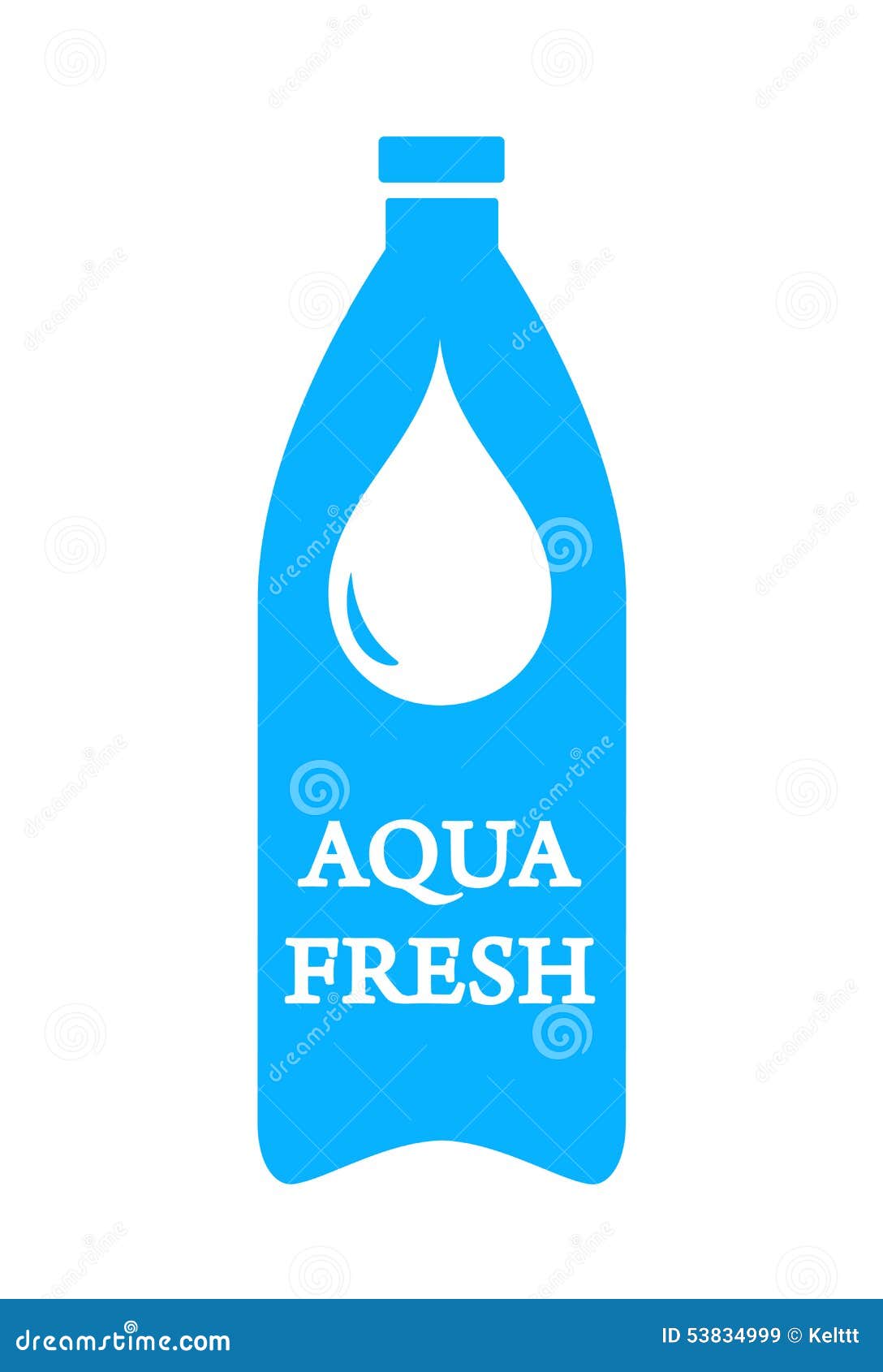 Aqua Fresh Icon with Bottle and Water Drop Stock Illustration ...