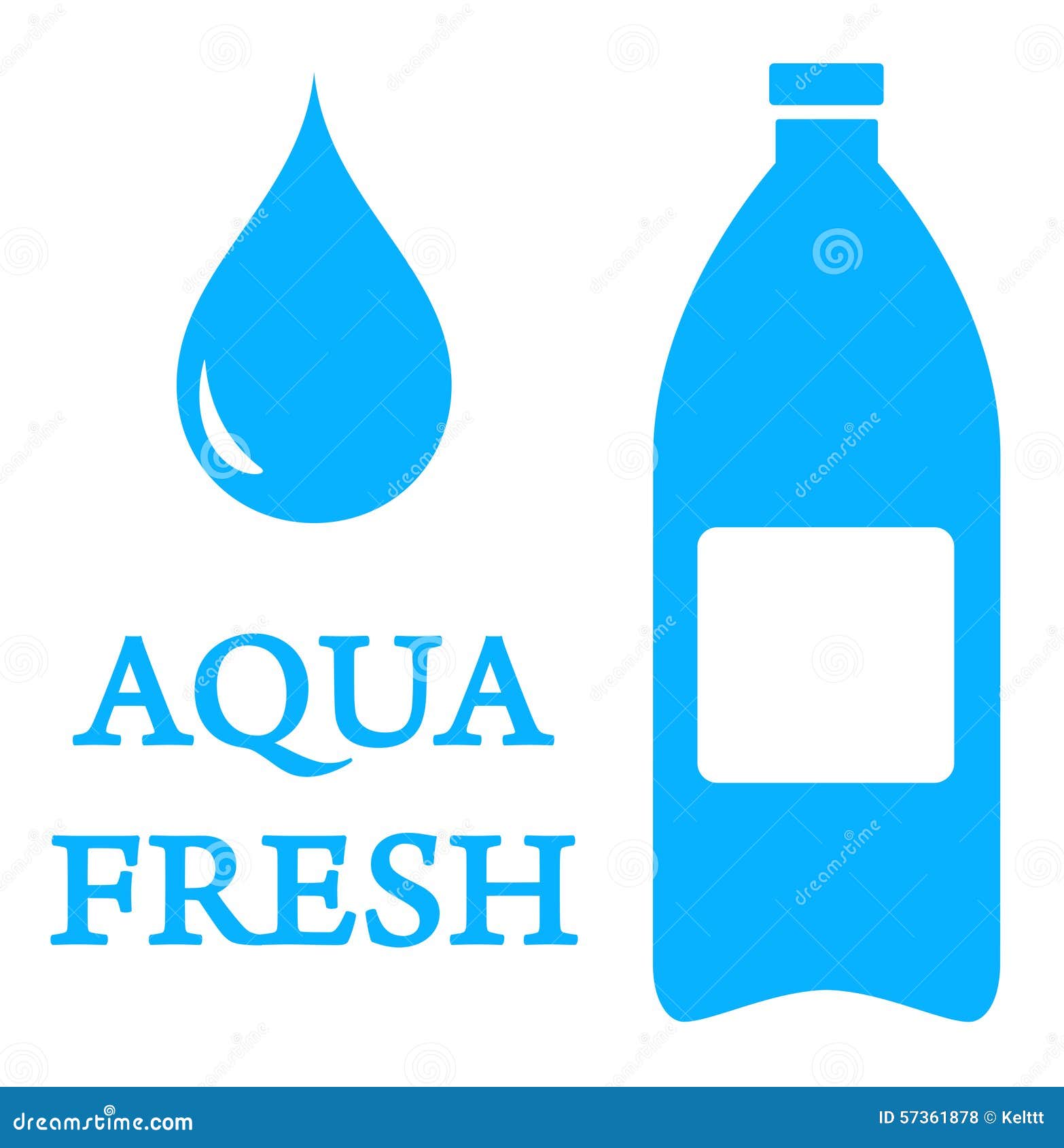Aqua Icon with Bottle and Water Drop Stock Illustration - Illustration ...