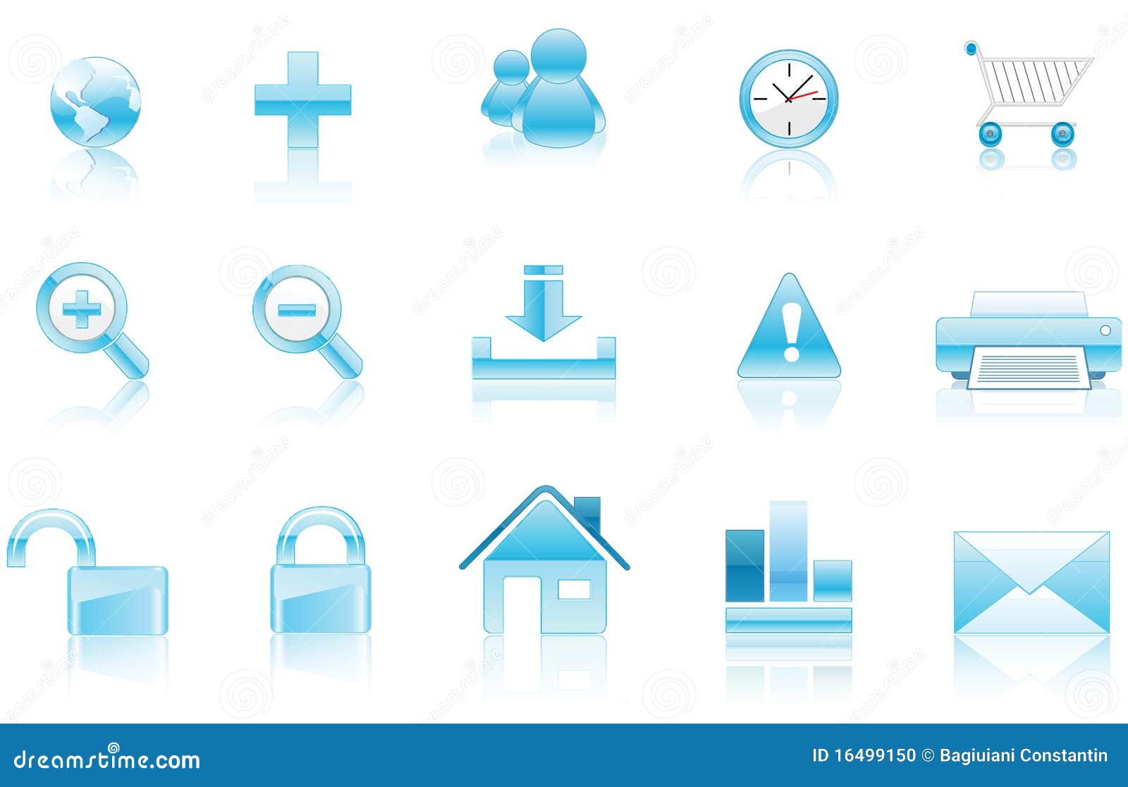 Aqua Icons stock illustration. Illustration of globe - 16499150
