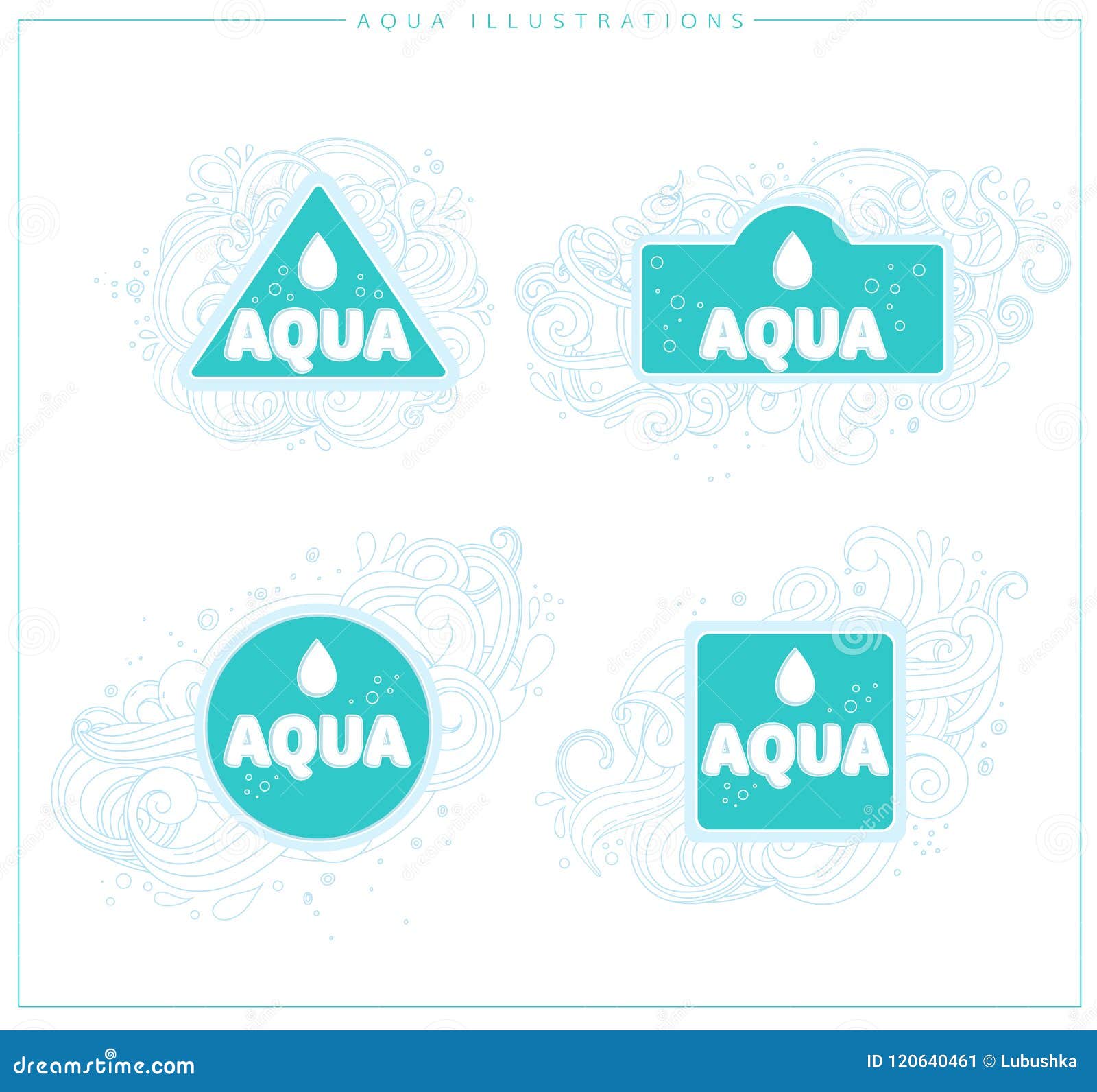 Aqua logos and emblems. stock vector. Illustration of natural - 120640461