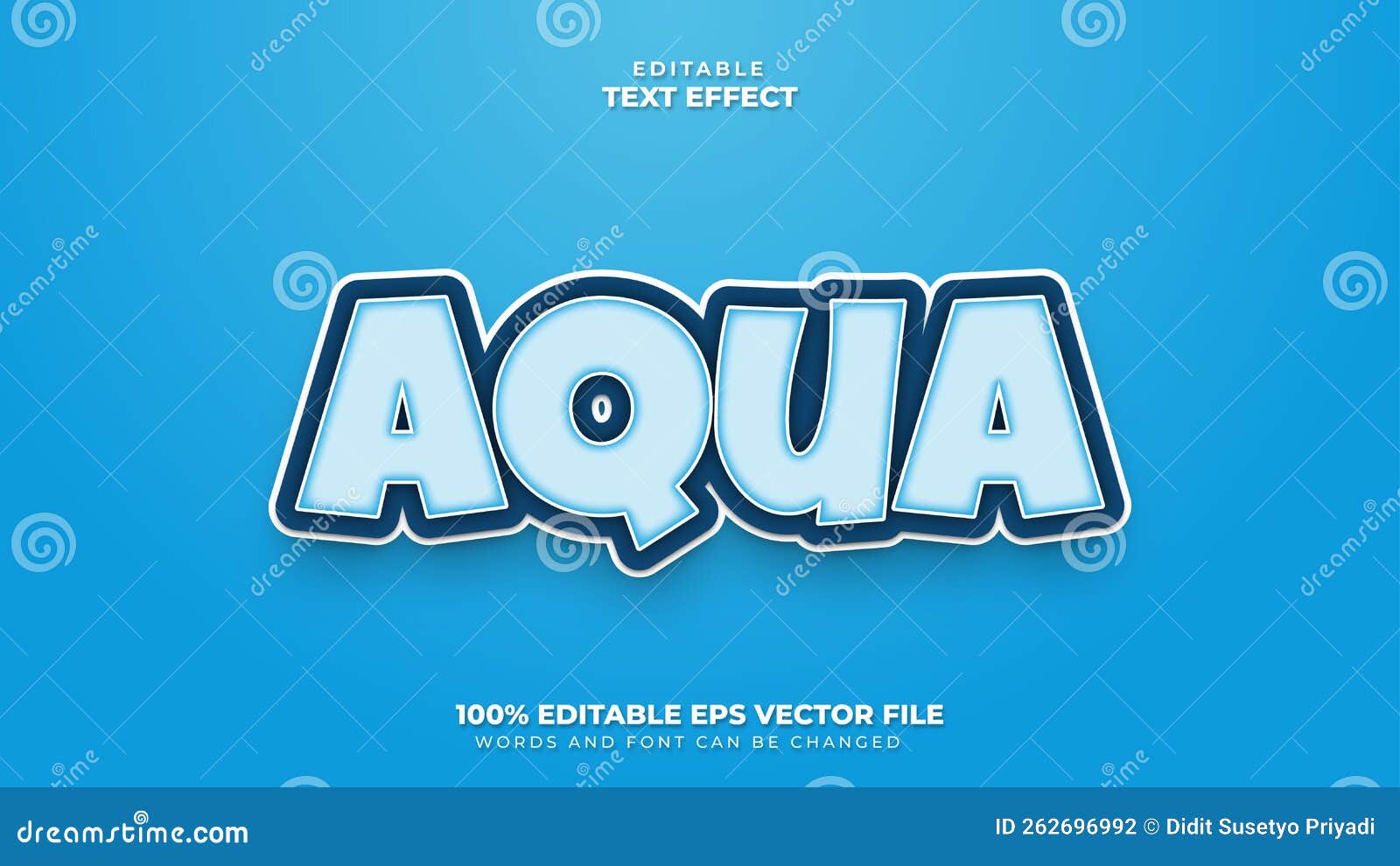 Aqua Text Effect, Editable Text Effect Stock Vector - Illustration of ...