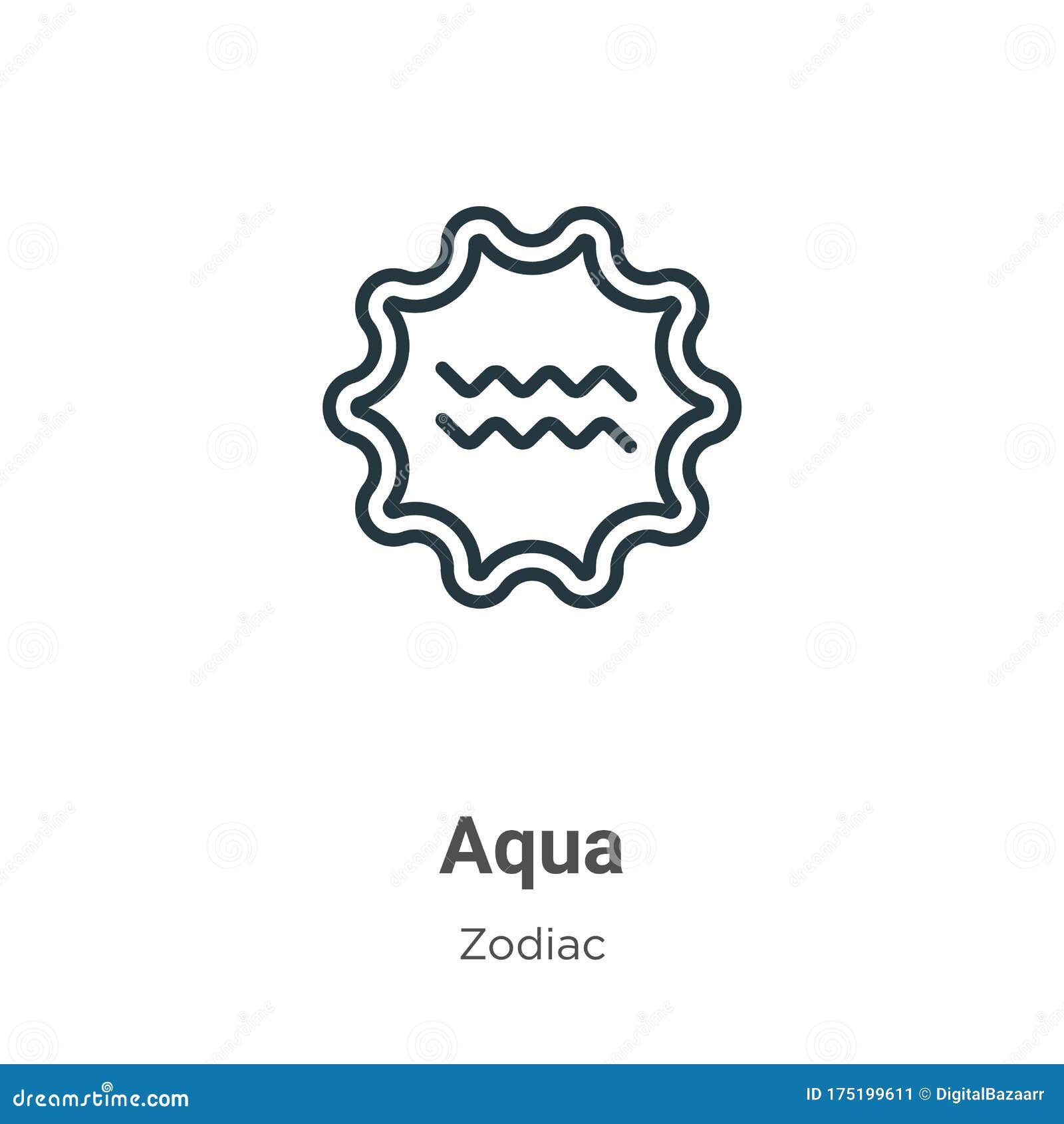 Aqua Outline Vector Icon. Thin Line Black Aqua Icon, Flat Vector Simple ...