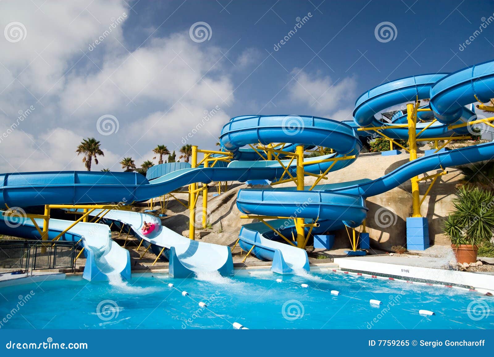 Aqua park stock image. Image of activity, blue, colorful - 7759265
