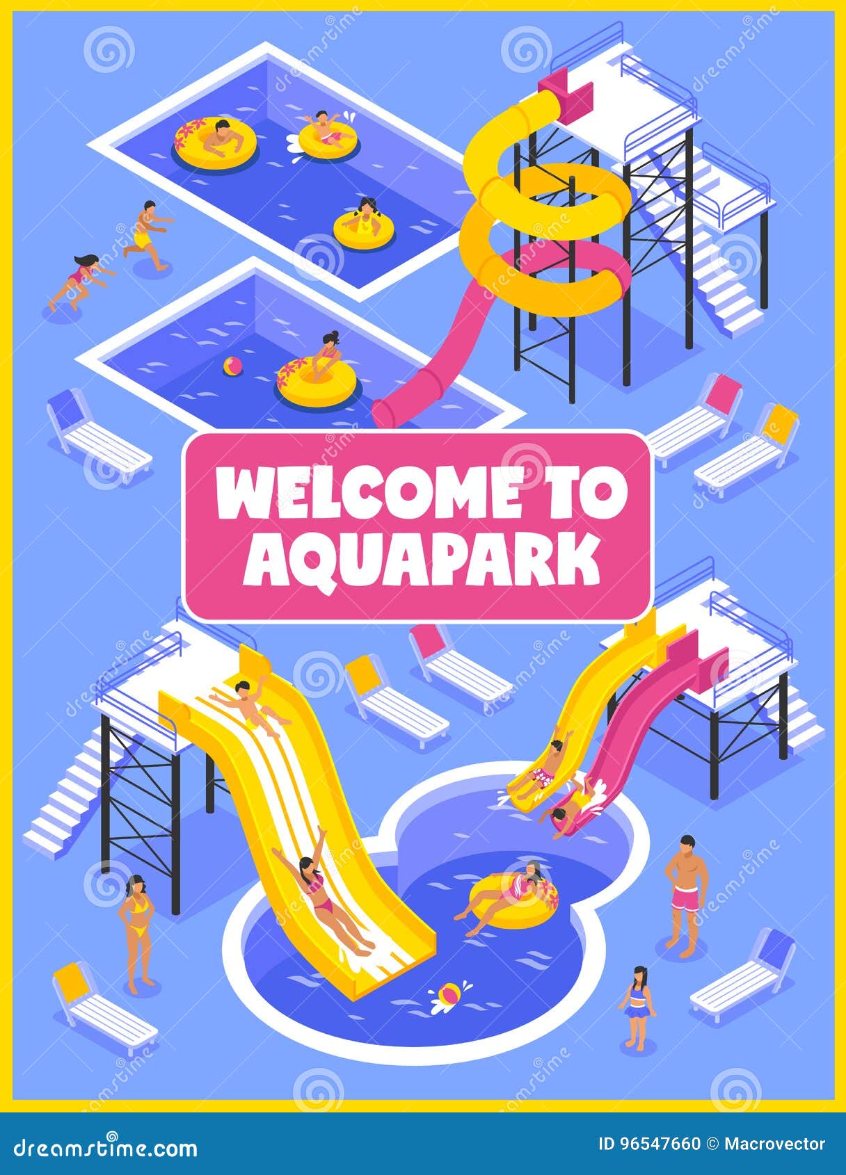 Aqua Park Poster illustration de vecteur. Illustration du aqua - 96547660