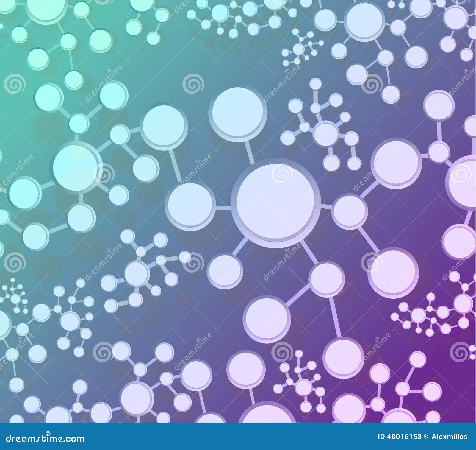 Aqua and Purple Atom Link Network Stock Illustration - Illustration of ...