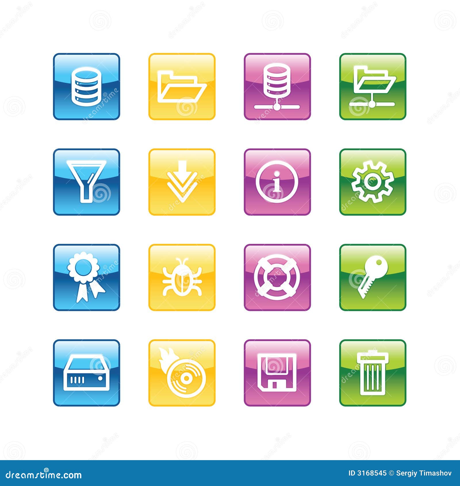 Aqua server icons stock vector. Illustration of controls - 3168545